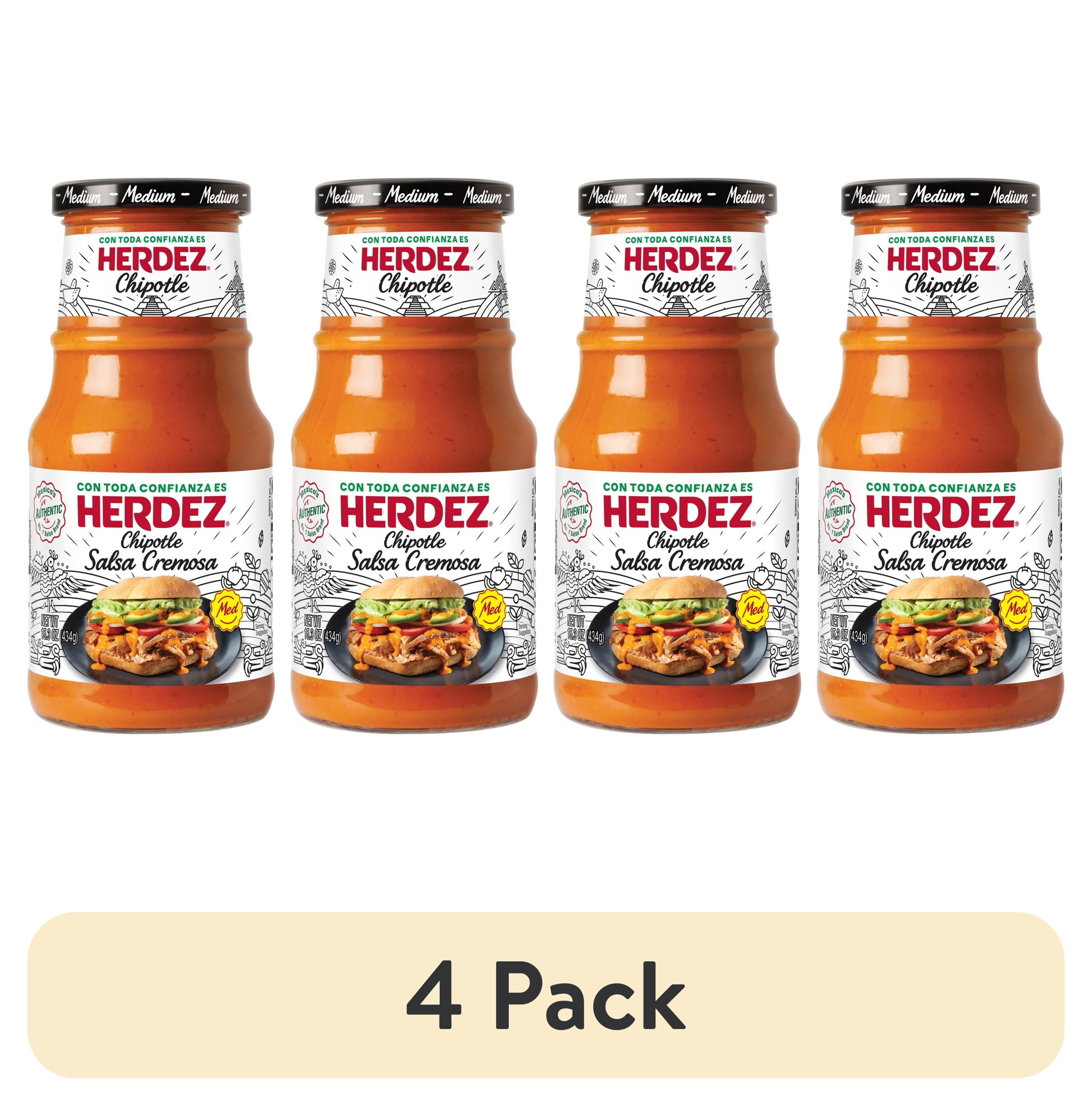(4 pack) HERDEZ Chipotle Salsa Cremosa Medium, Shelf Stable,15.3 oz ...