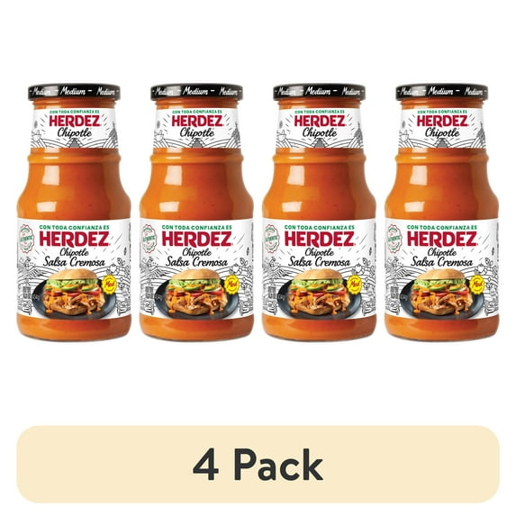 (4 pack) HERDEZ Chipotle Salsa Cremosa Medium, Shelf Stable,15.3 oz ...