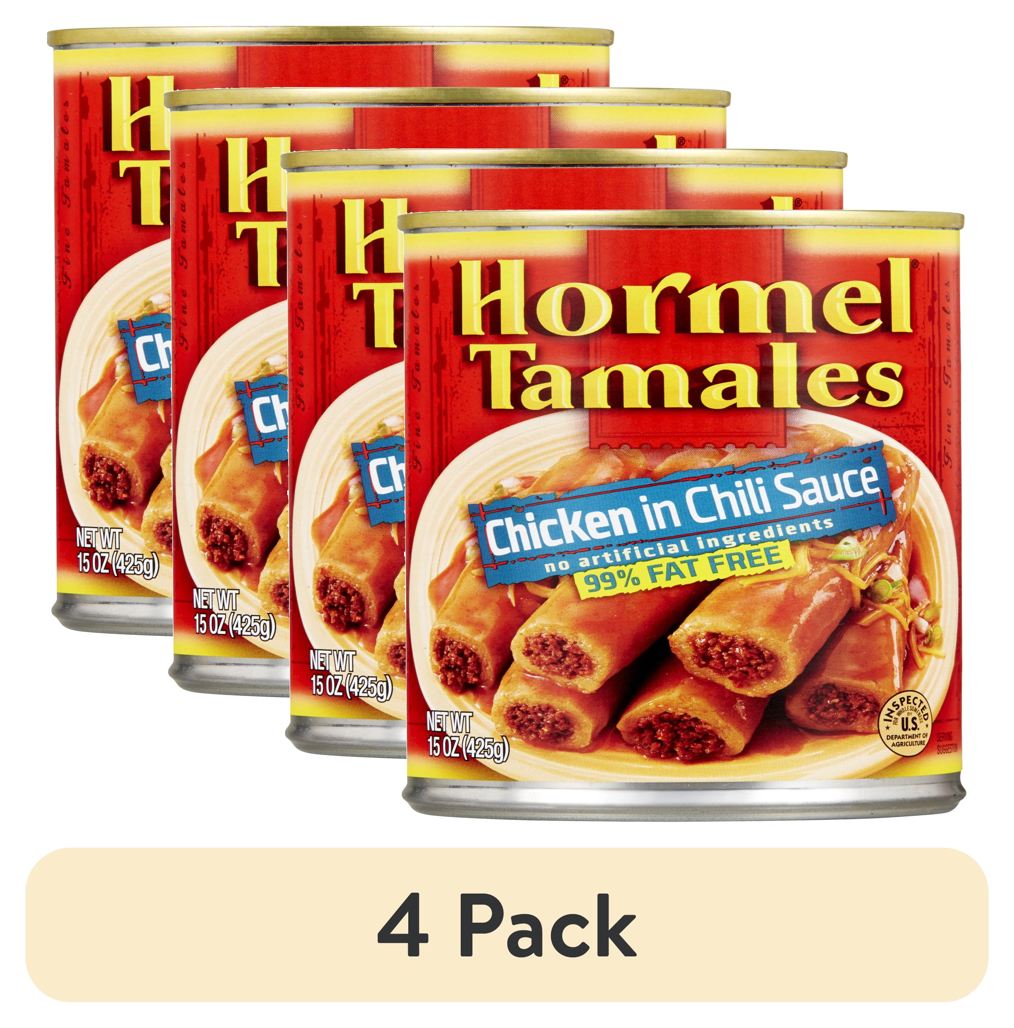 (4 pack) HORMEL Chicken Tamales, Shelf-Stable, 15 oz Steel Can ...