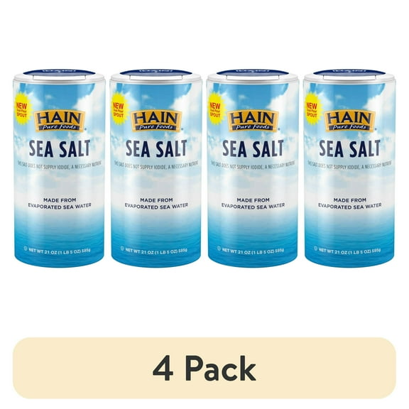 Hain Pure Foods Iodized Sea Salt 21 oz, Kosher, Evaporated Sea Water ...
