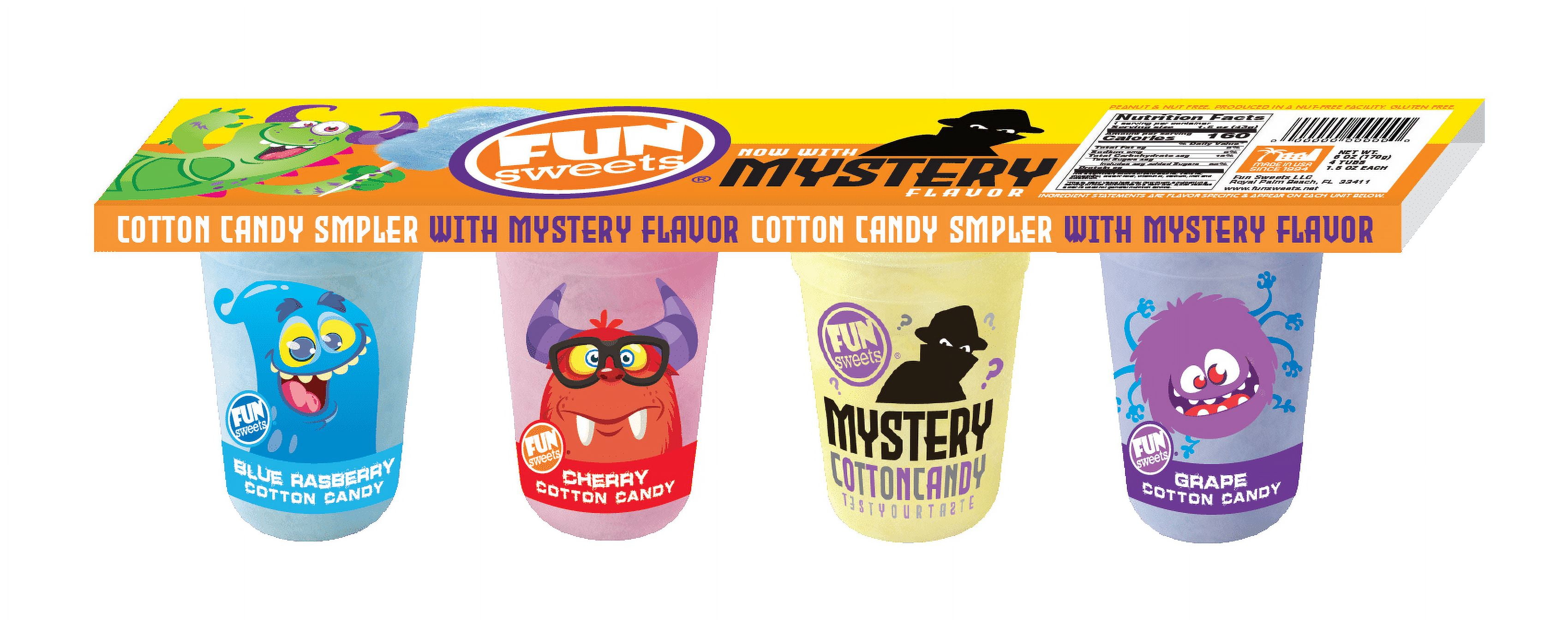 Fun Sweets Brand Halloween Cotton Candy Sampler - Peanut Free, Nut Free ...