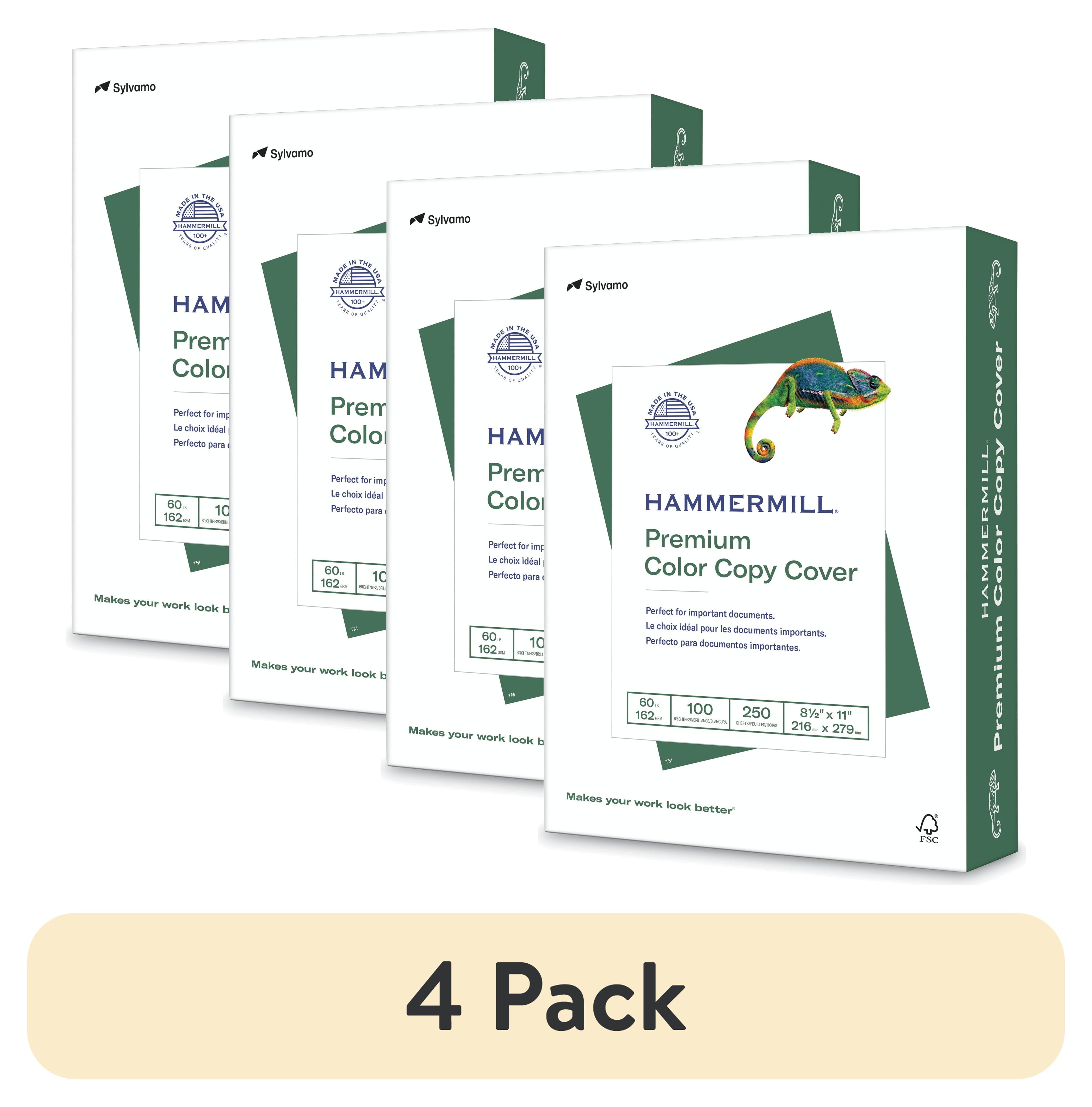 (4 pack) Hammermill Printer Paper, 60lb Premium Color Copy Cover, 8 ...