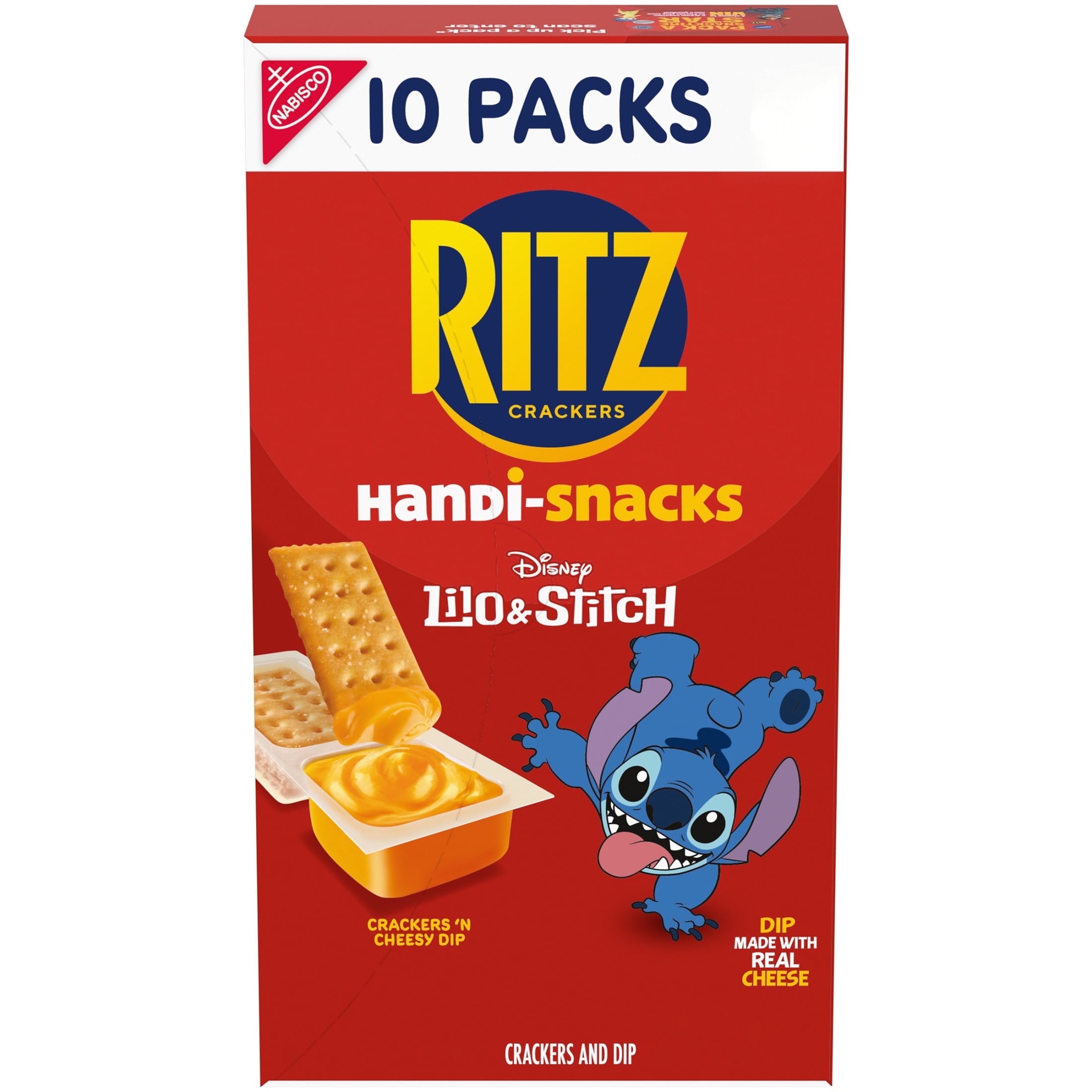 (4 pack) Handi-Snacks RITZ Crackers 'N Cheesy Dip Snack Packs, 10 Snack ...