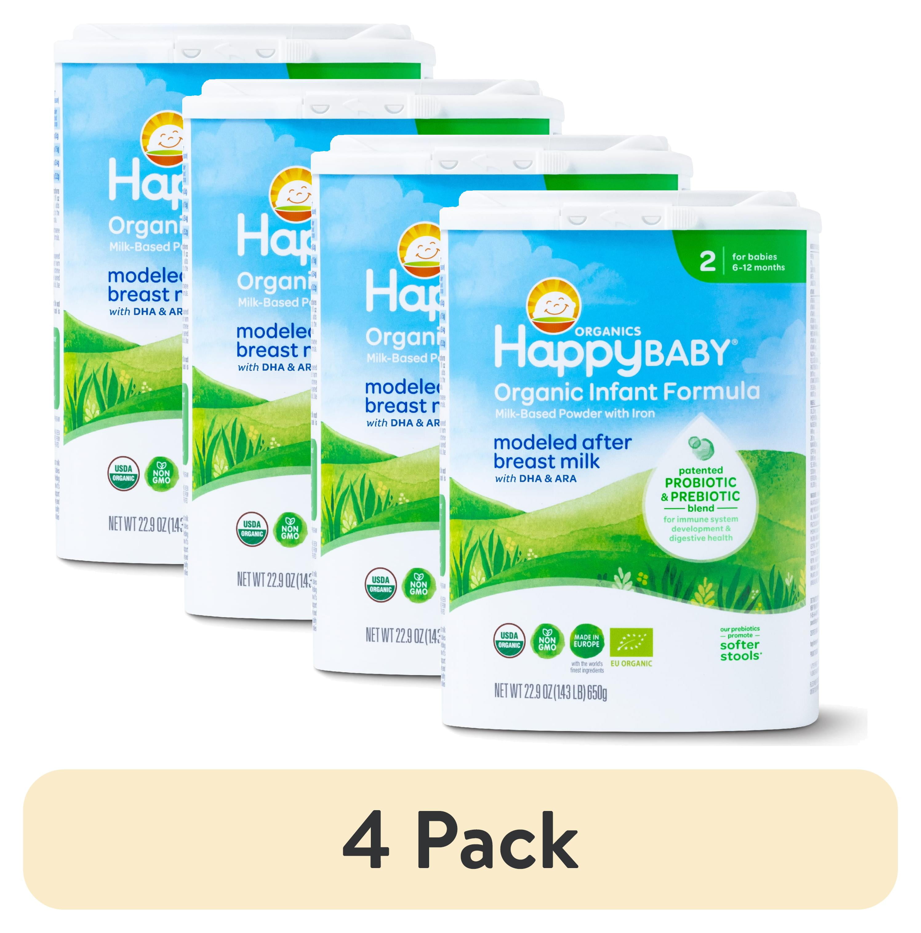 (4 pack) Happy Baby Organics Stage 2 Organic Infant Formula with Iron ...