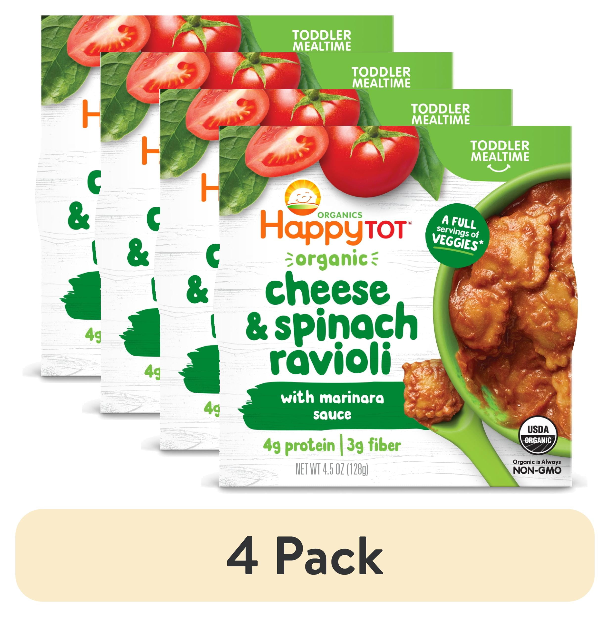 (4 pack) Happy Tot Organics, Cheese & Spinach Ravioli with Marinara ...