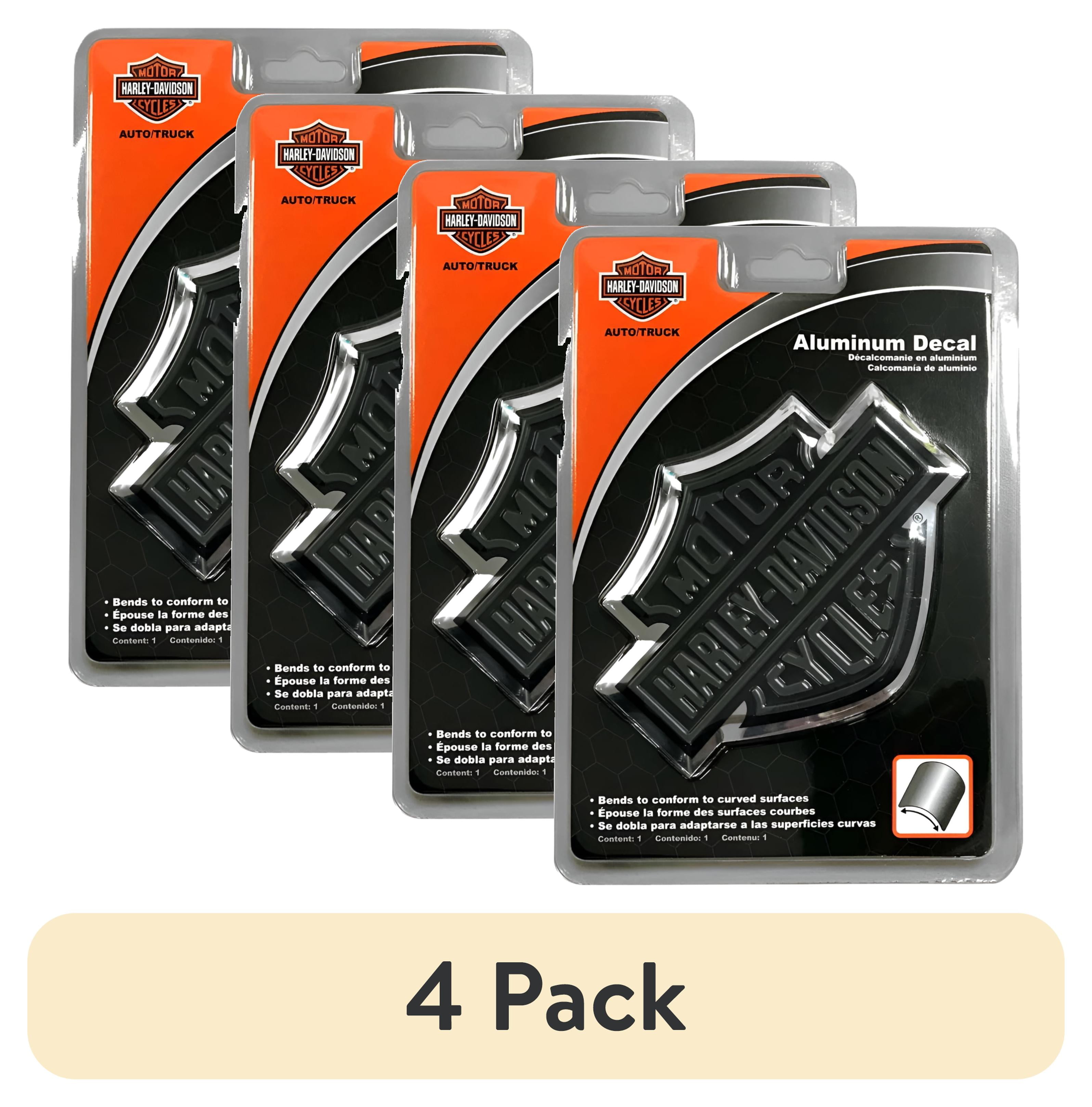(4 pack) Harley-Davidson Bar & Shield Logo Bendable Aluminum Decal ...