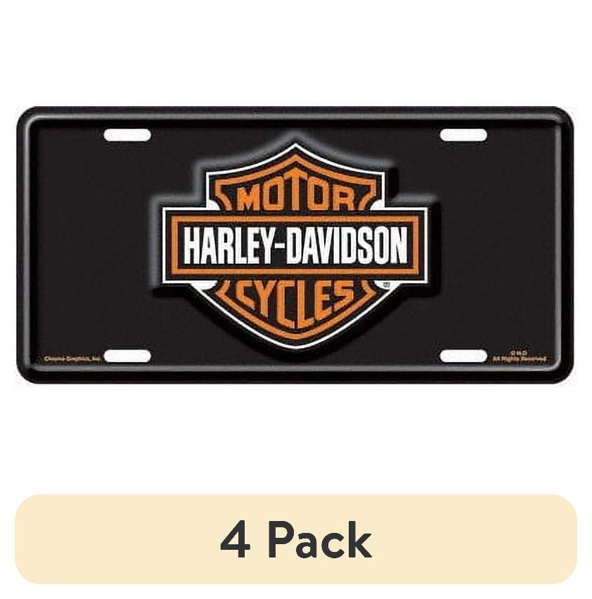 (4 pack) Harley-Davidson Bar and Shield Black License Plate - Walmart.com
