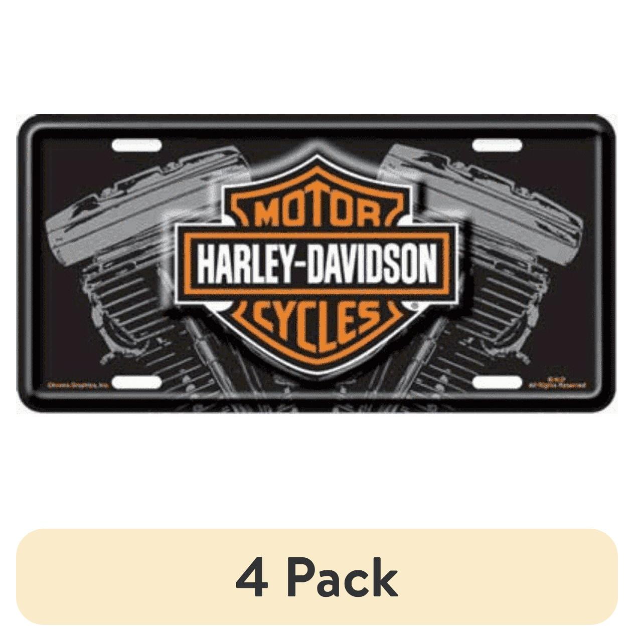 (4 pack) Harley-Davidson Logo with V-Twin License Plate - Walmart.com