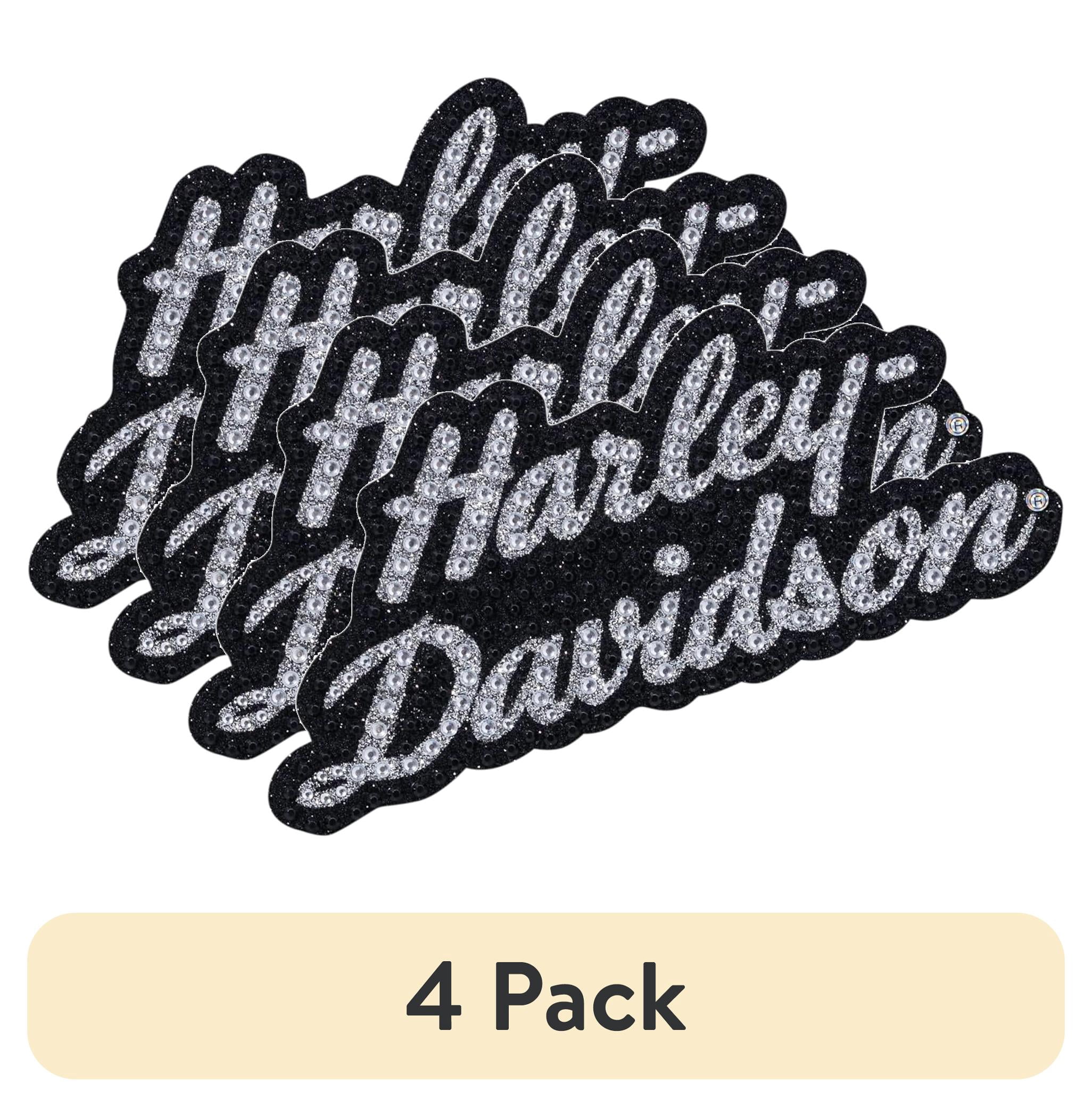 (4 pack) Harley-Davidson Bling H-D Script Vinyl Decal - Black/Silver ...