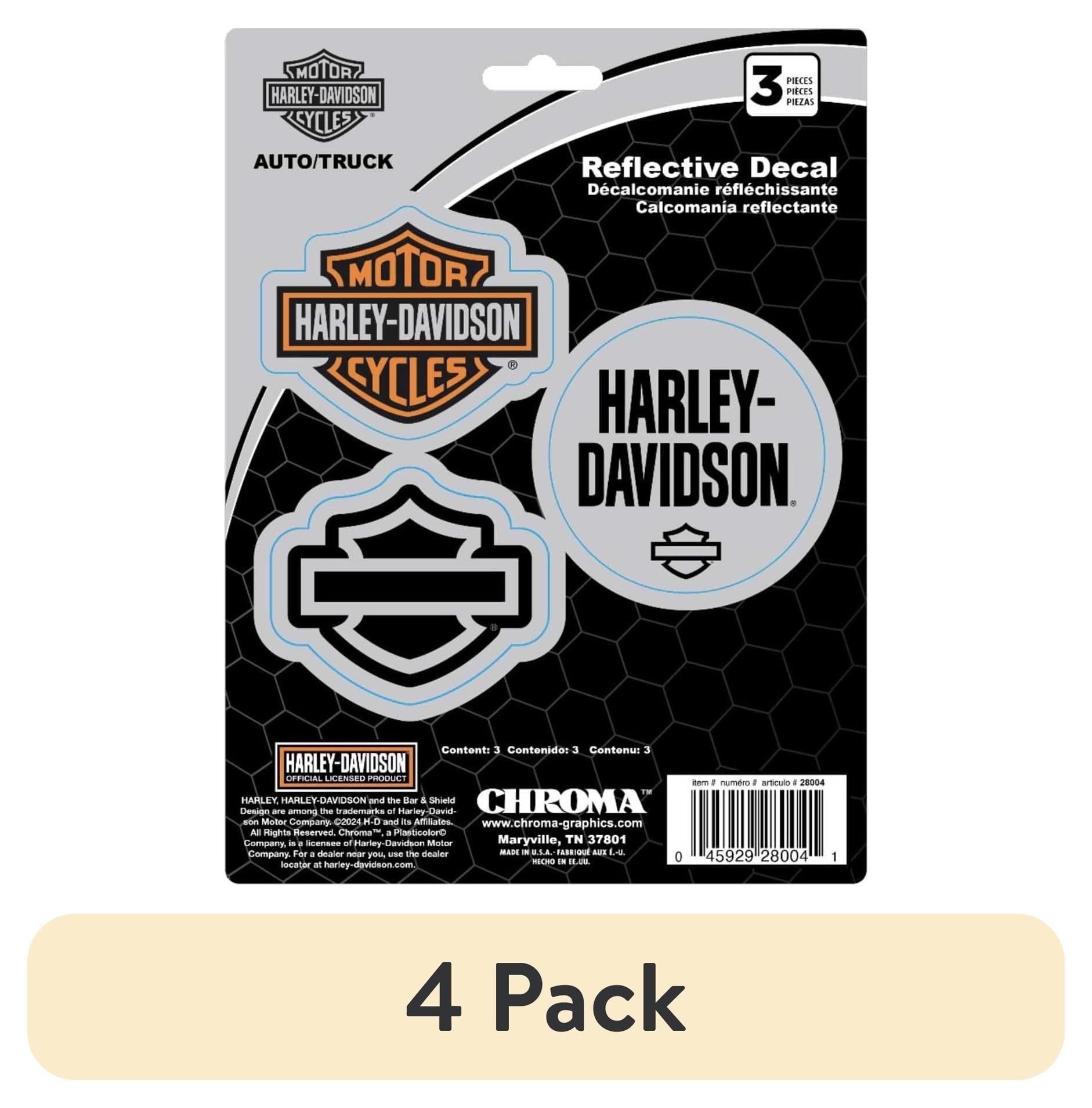 (4 pack) Harley-Davidson 3-Piece Reflective B&S H-D Logos Decals ...