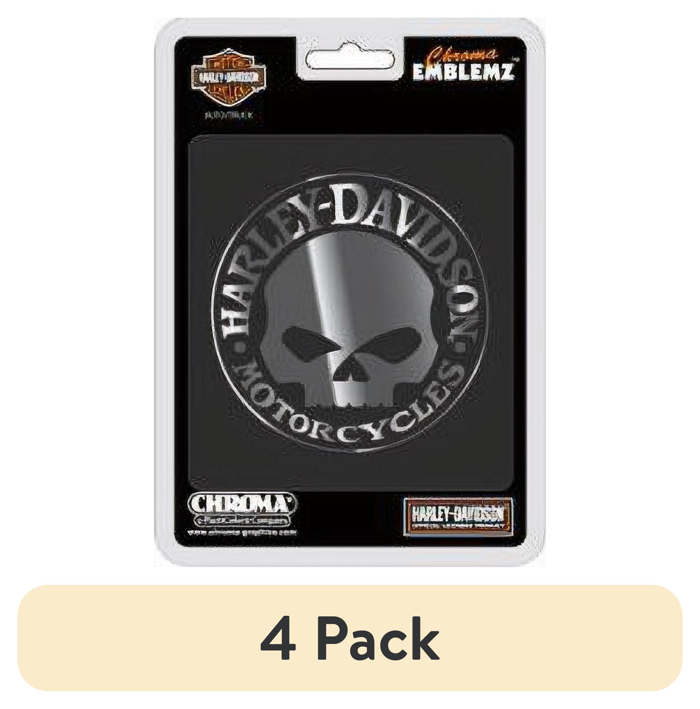 (4 pack) Harley-Davidson Willie G Skull Chrome Auto Emblem - Walmart.com