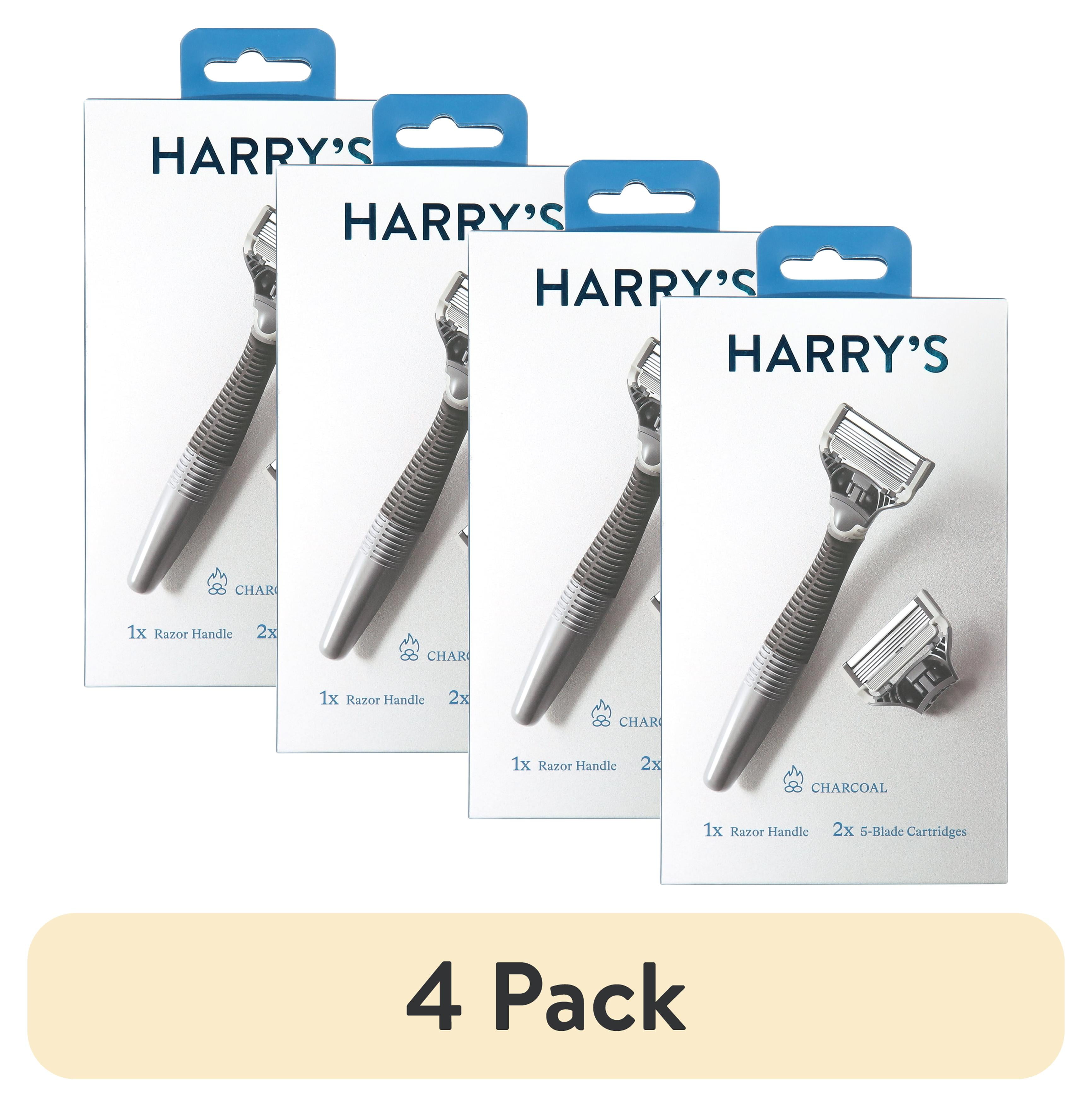 (4 pack) Harry's Shaving Razor for Men with 2 Razor Blade Refill Cartridges, Charcoal Gray ...