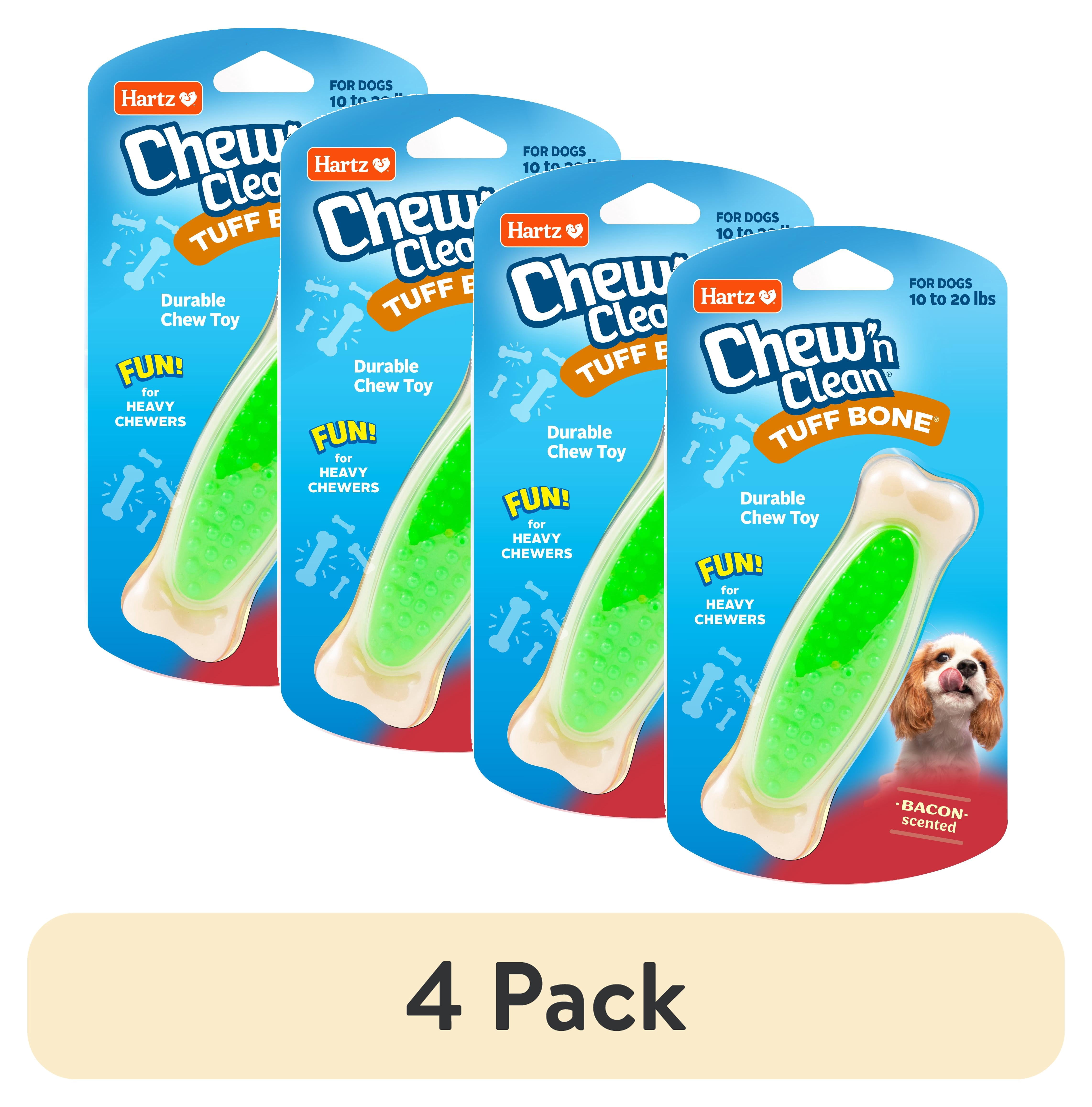(4 pack) Hartz Chew n Clean Tuff Bone Dog Toy, Small, Color May Vary ...