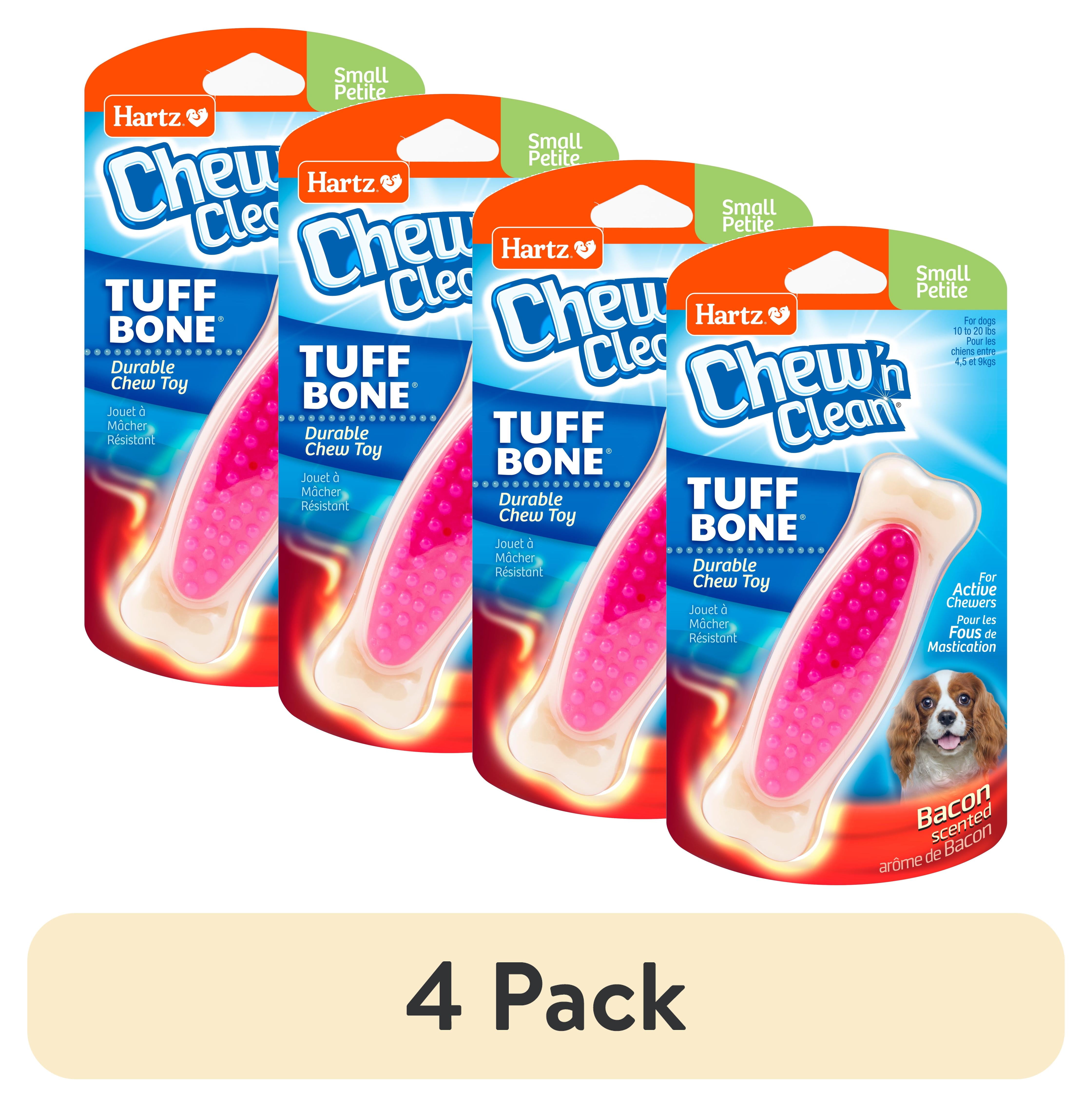 (4 pack) Hartz Chew n Clean Tuff Bone Dog Toy, Small, Color May Vary ...