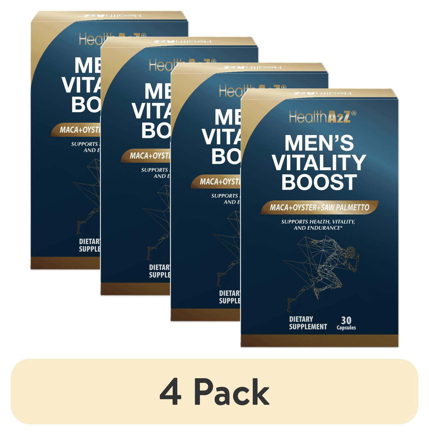 (4 pack) HealthA2Z Mens Vitamins and Testosterone Booster with Zinc ...