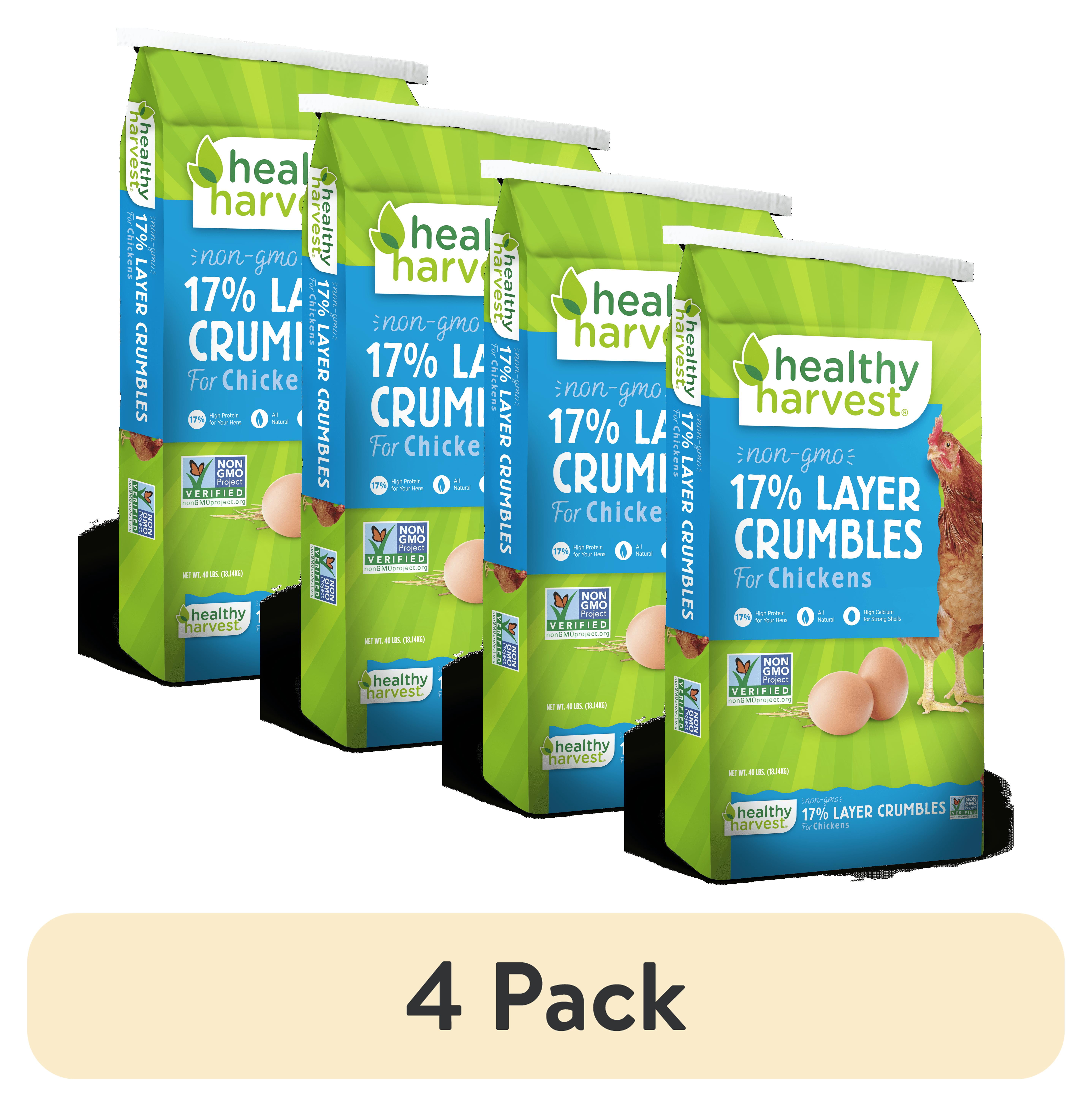 (4 pack) Healthy Harvest Non-GMO Chicken Feed Crumbles for Egg Laying ...