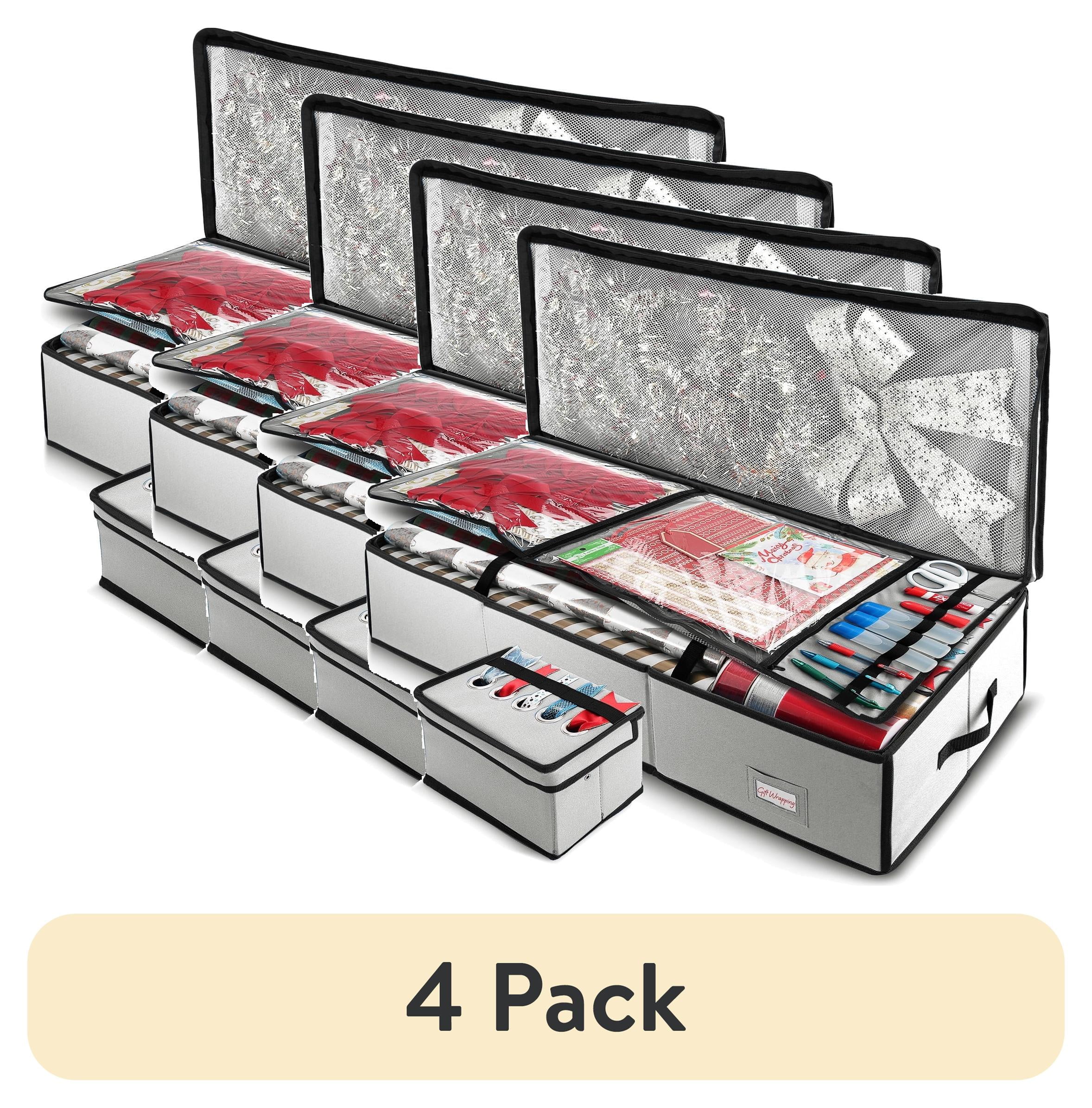 (4 pack) Hearth & Harbor Wrapping Paper Storage Container - Christmas ...