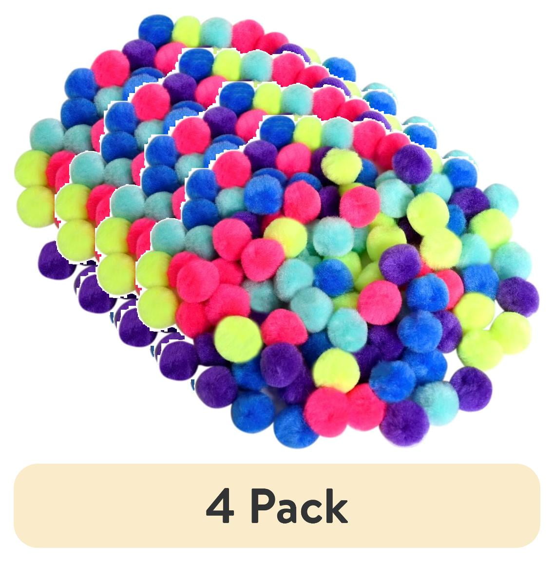 (4 pack) Hello Hobby Neon Multicolor Pom Poms, 100 Count - Walmart.com