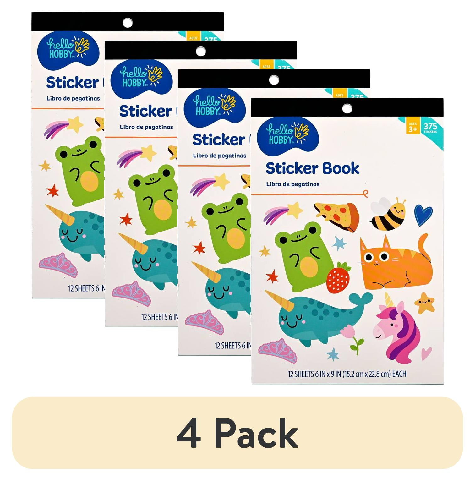 (4 pack) Hello Hobby Sticker Book – Multicolor, 12 Sheets - Walmart.com