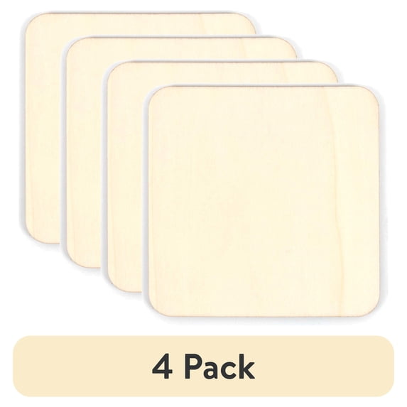 (4 pack) Hello Hobby Square Wood Shape, 0.09 lbs - Walmart.com