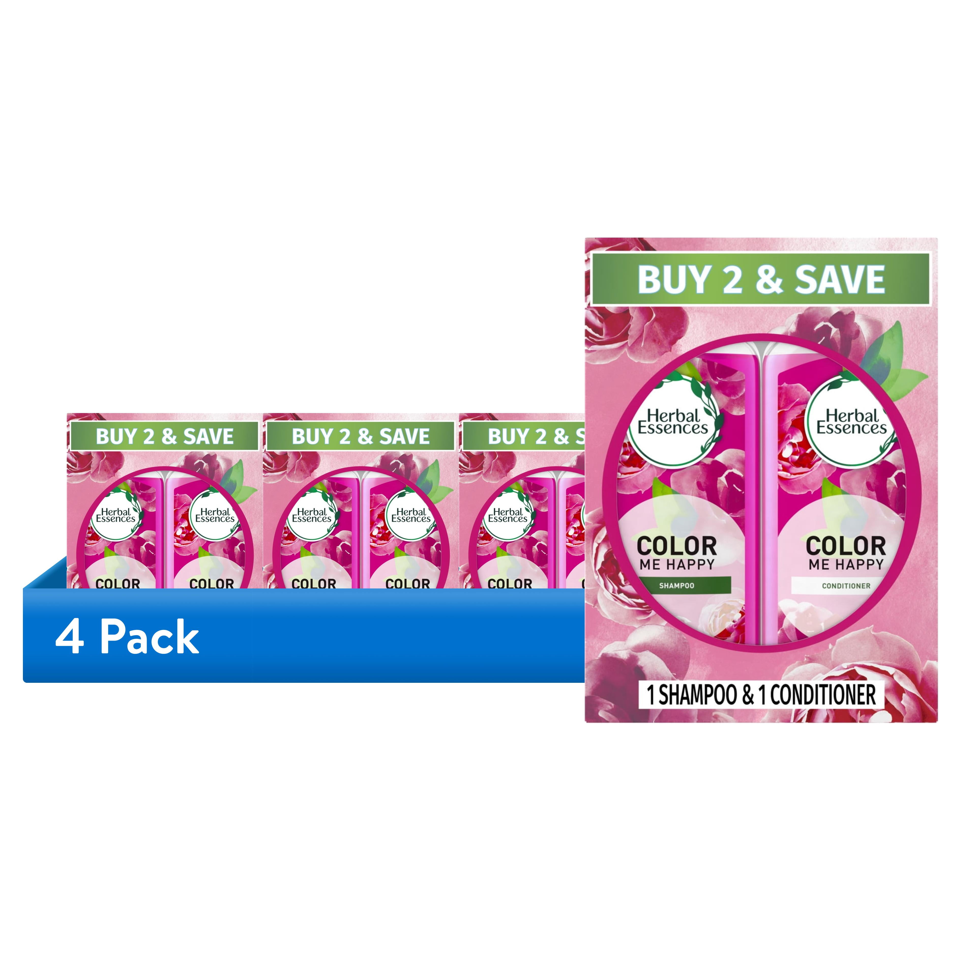 (4 pack) Herbal Essences Color Me Happy Shampoo and Conditioner Set for ...