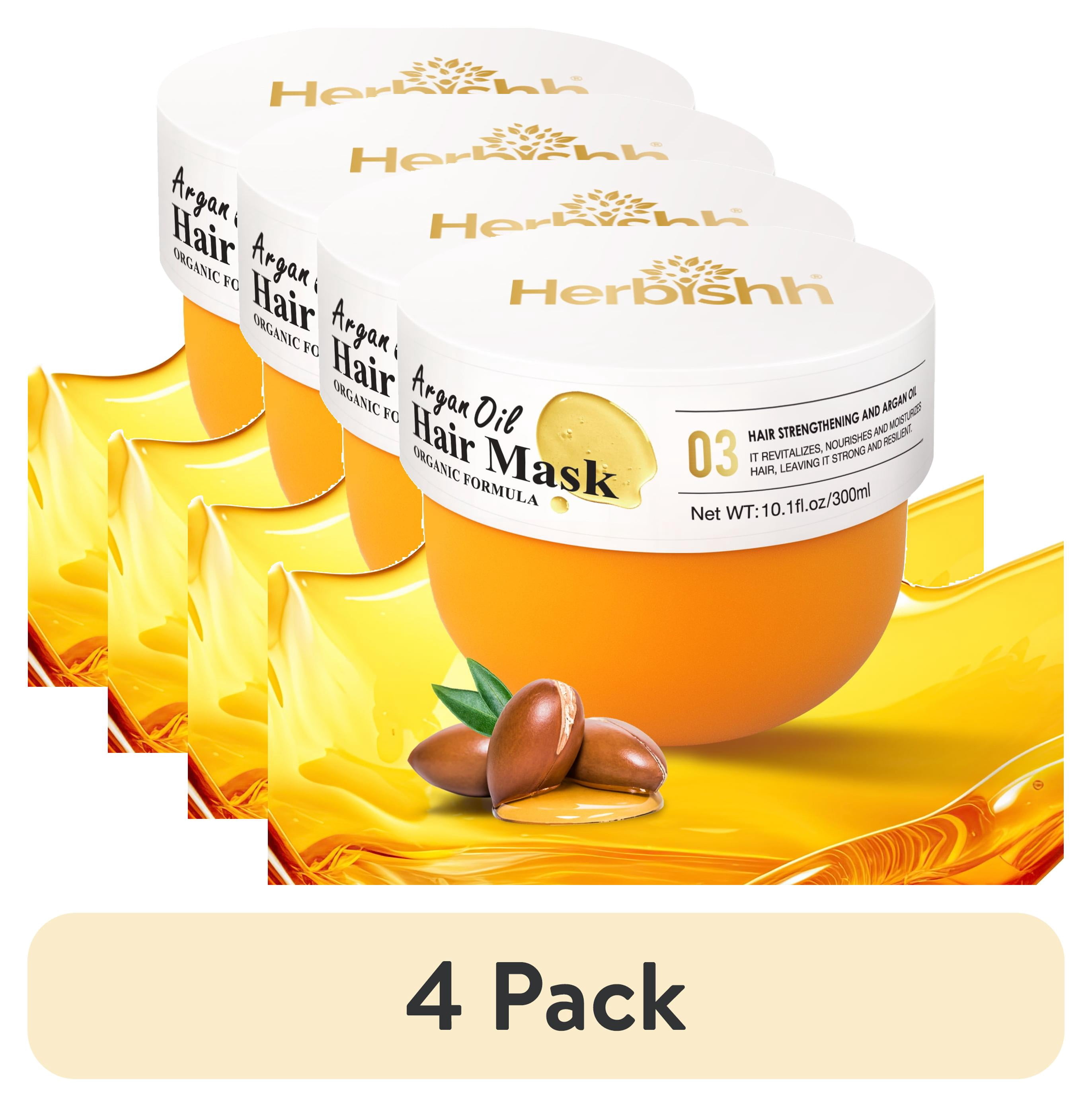(4 pack) Herbishh Argan Oil Hair Mask with Keratin for Deep ...