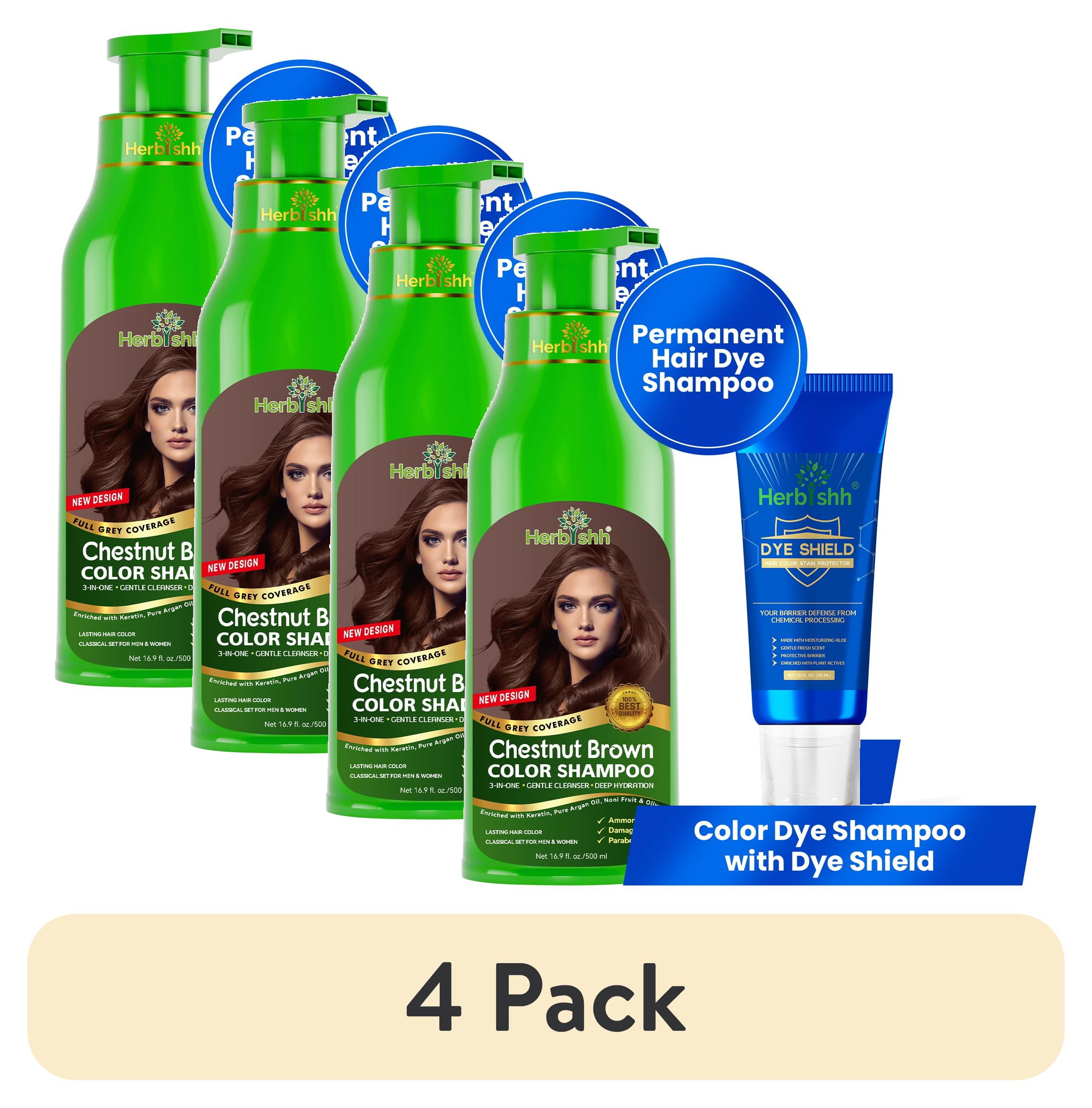 (4 pack) Herbishh Combo Hair Color Shampoo Chestnut Brown 500ml for ...