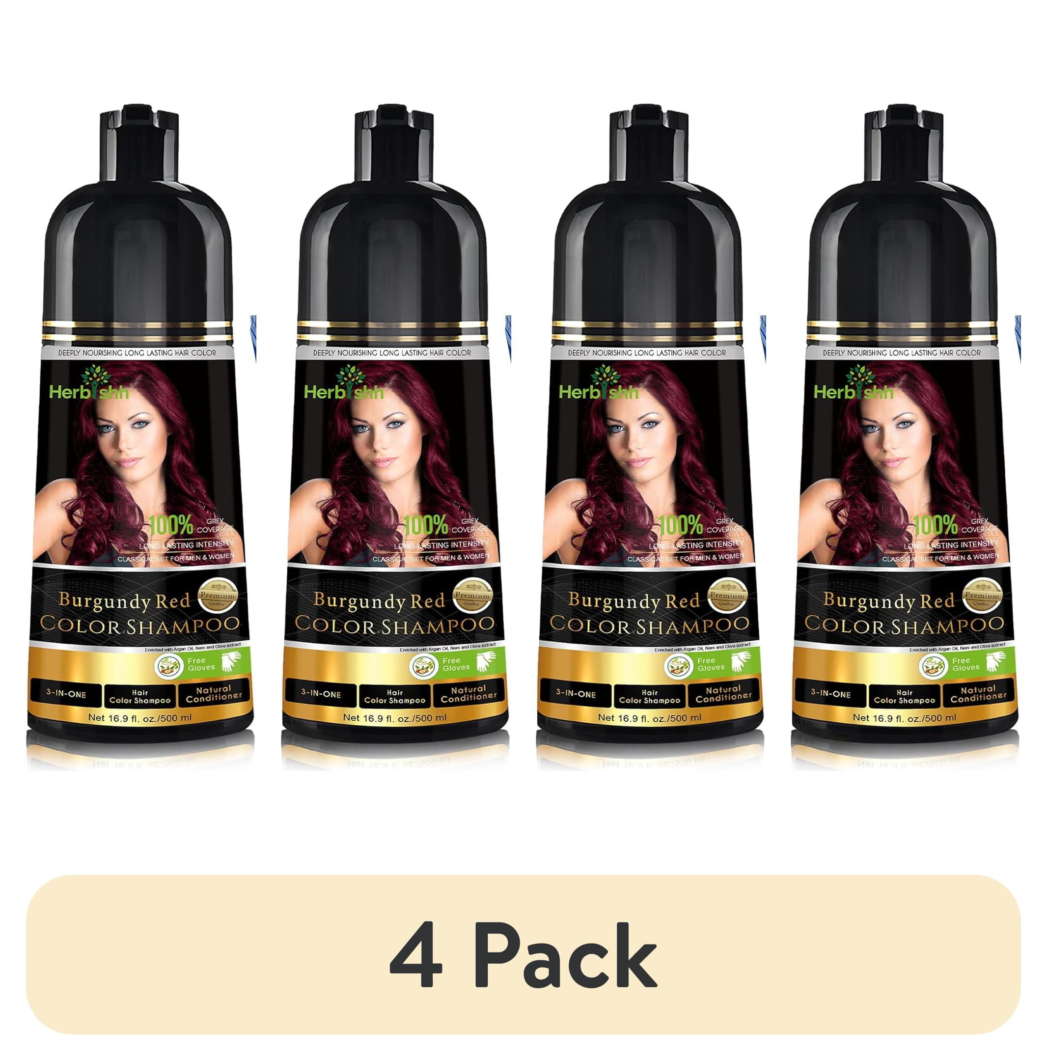(4 pack) Herbishh Combo Hair Color Shampoo Linen 500ml for Gray Hair ...