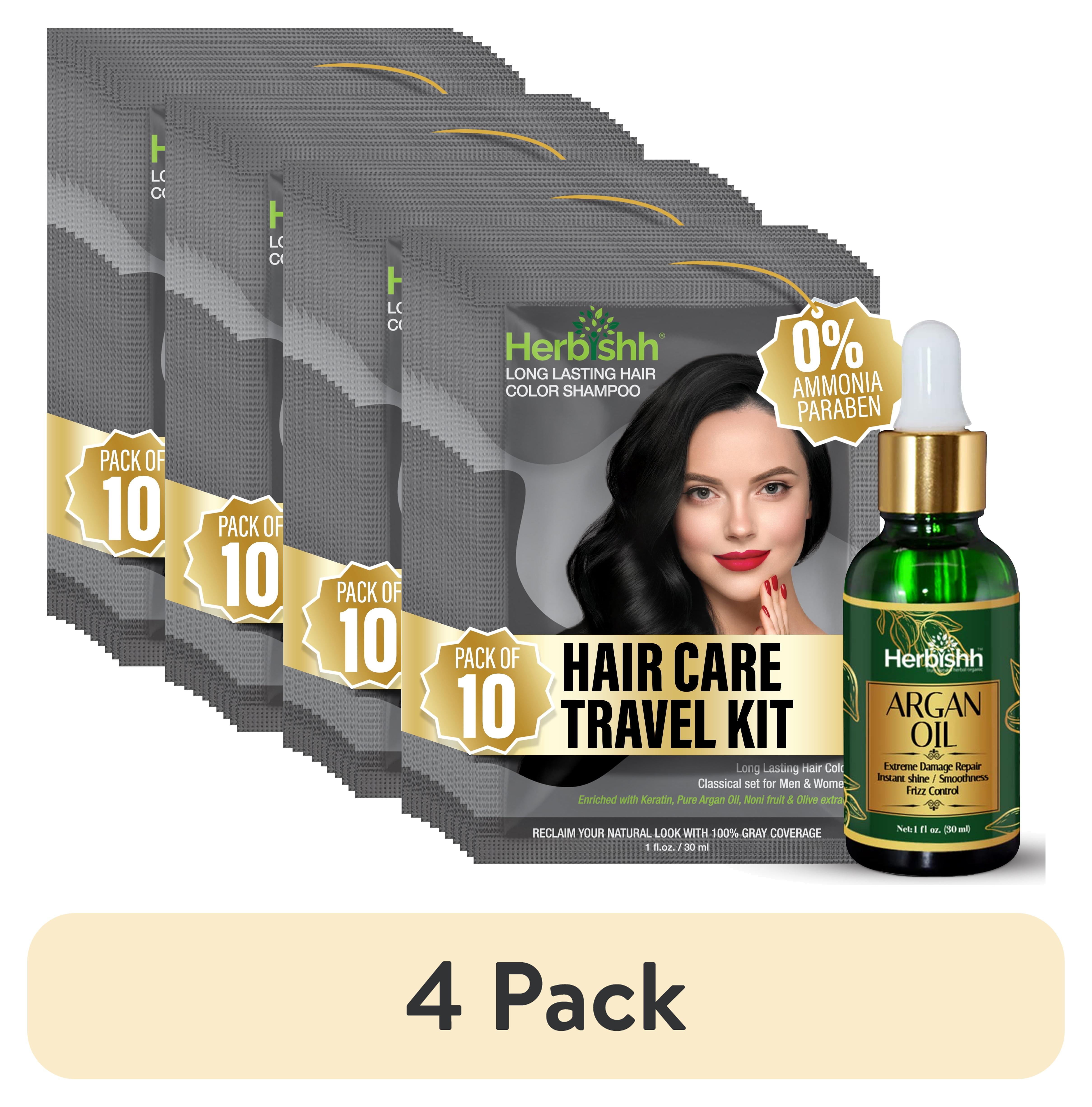 (4 pack) Herbishh Hair Dye Shampoo Black Color, 3-in-1 Shampoo Hair ...
