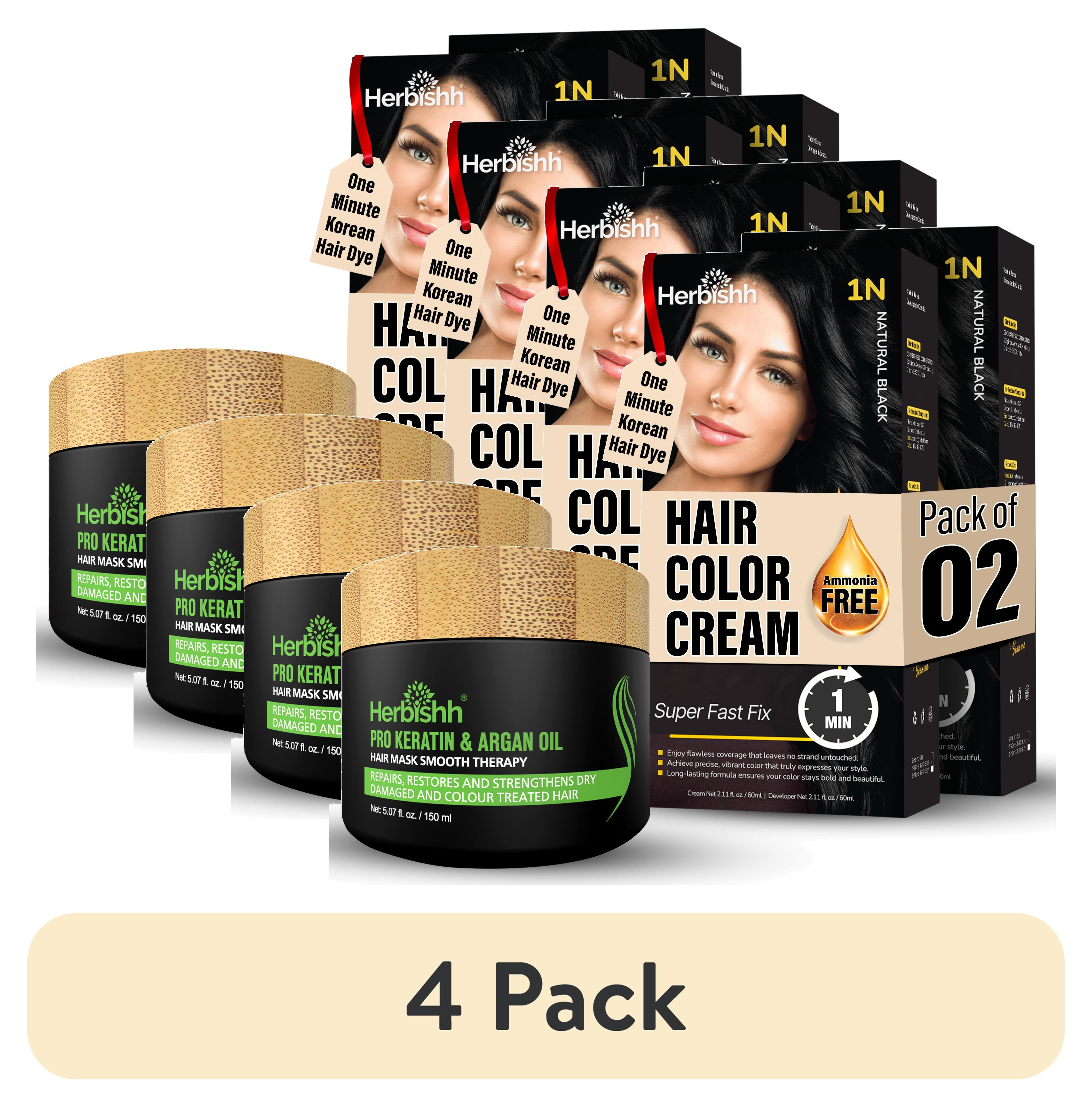 (4 pack) Herbishh Rapid Infusion Hair Color Cream – 1N Natural Black ...