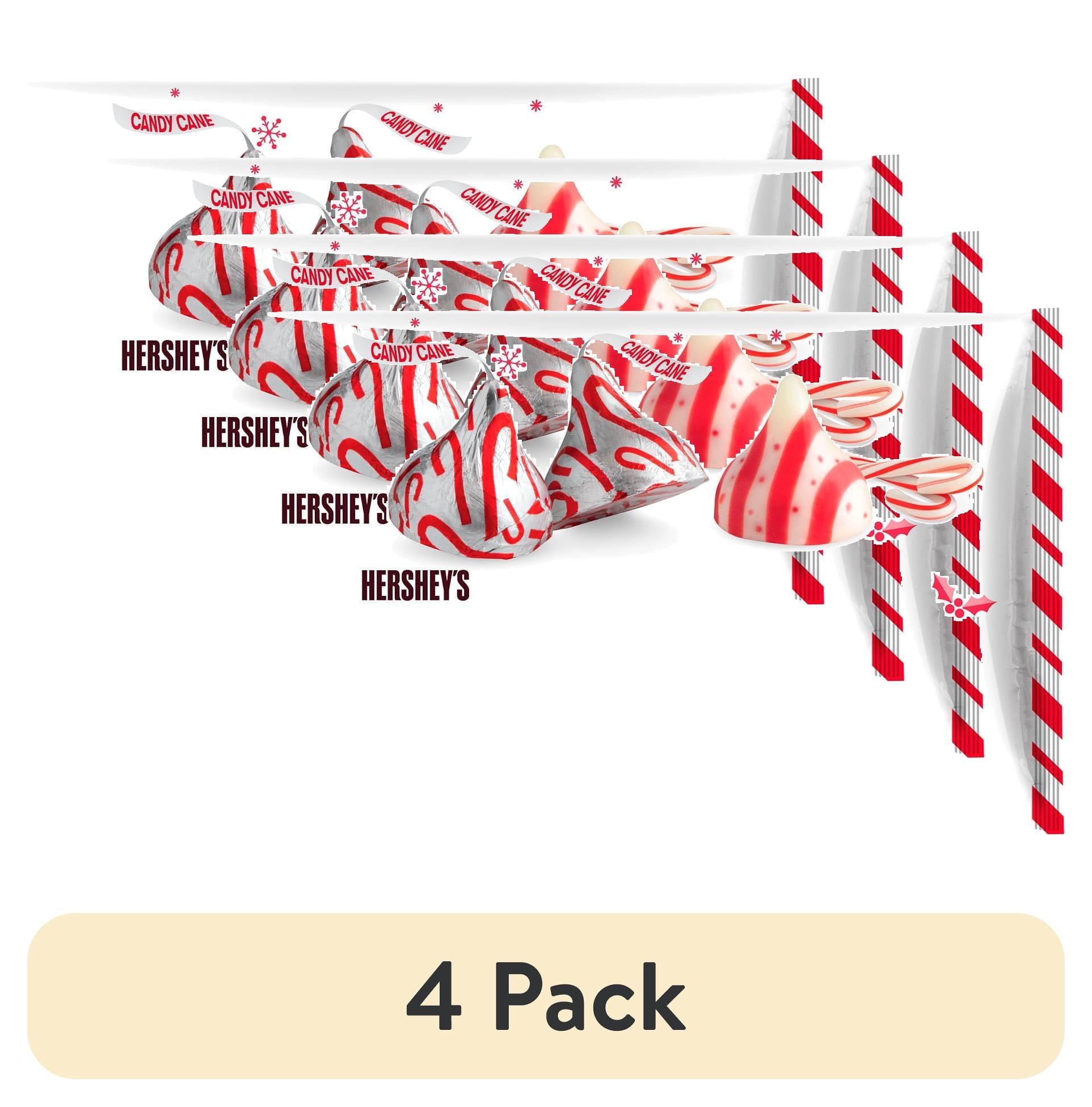 (4 pack) Hershey's Kisses Candy Cane Flavored Christmas Holiday Candy ...