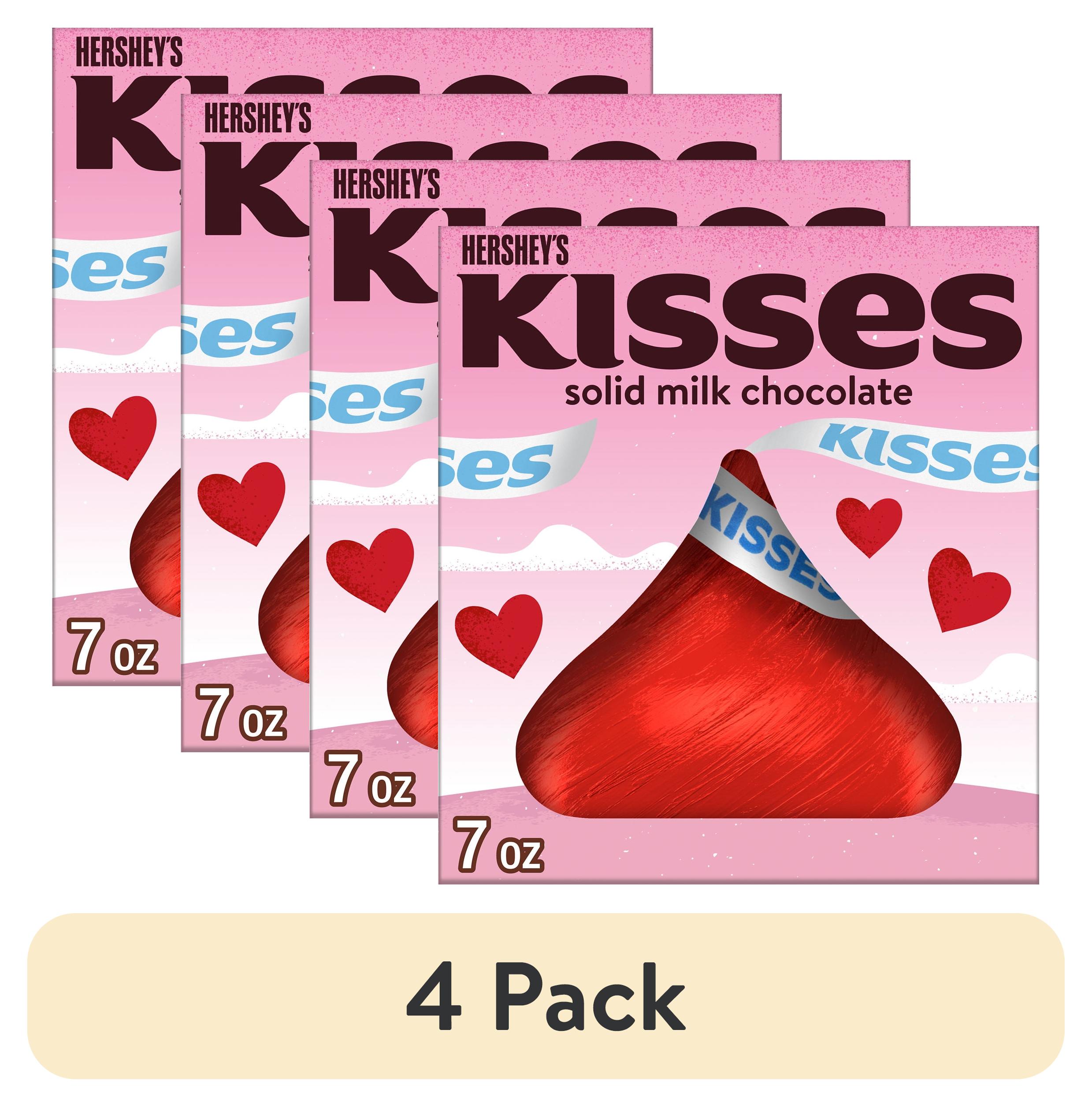 (4 pack) Hershey's Kisses Solid Milk Chocolate Valentine's Candy, Gift ...