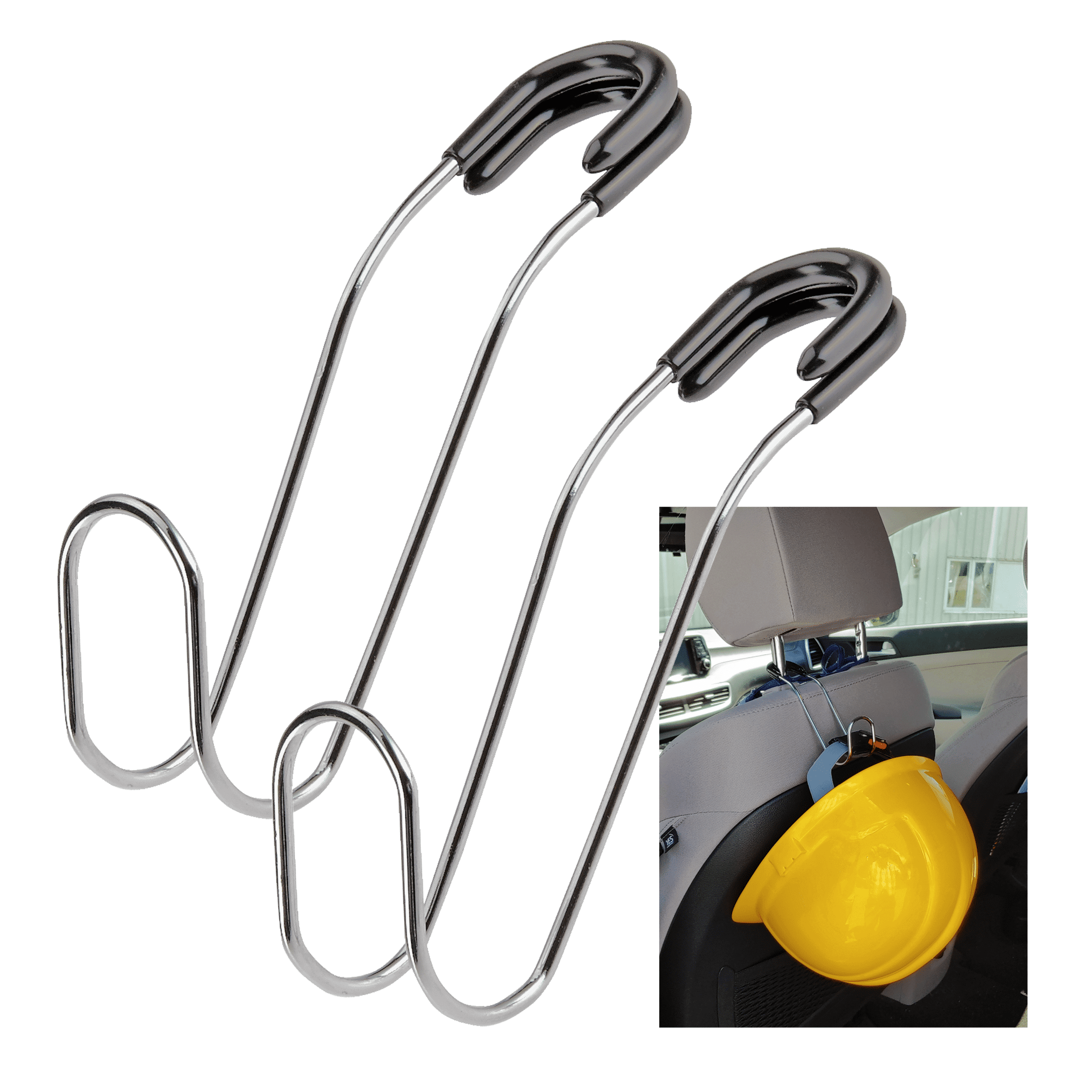 (4 pack) High Road Metal Car Headrest Hooks - Set of 2 Chrome ...