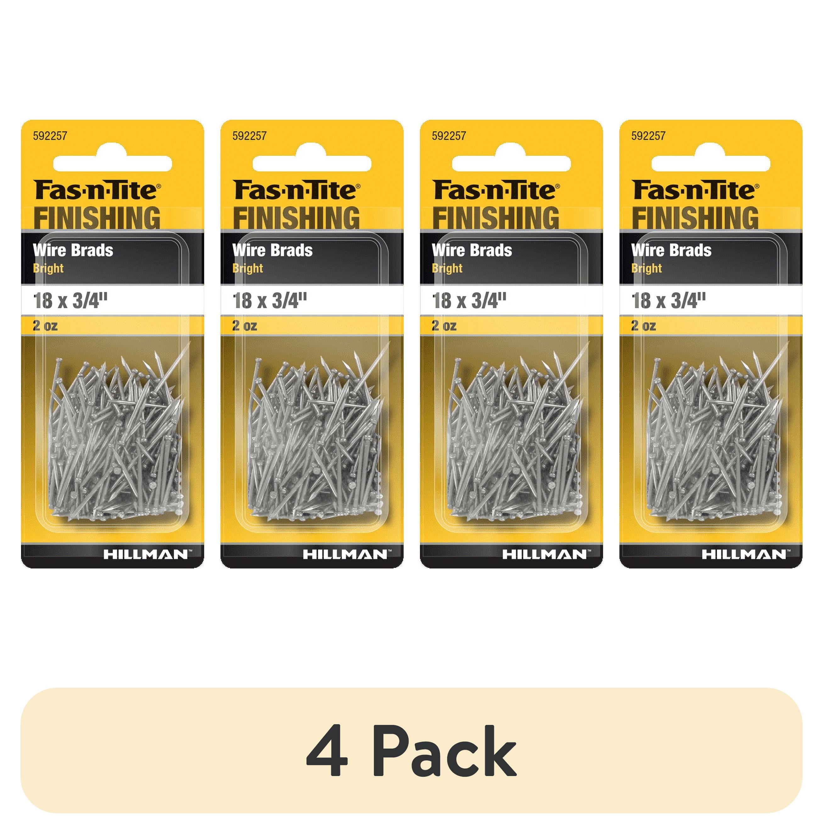 (4 pack) Hillman Fast-N-Tite 18 x 3/4" Bright Wire Nails, Steel, Bright ...
