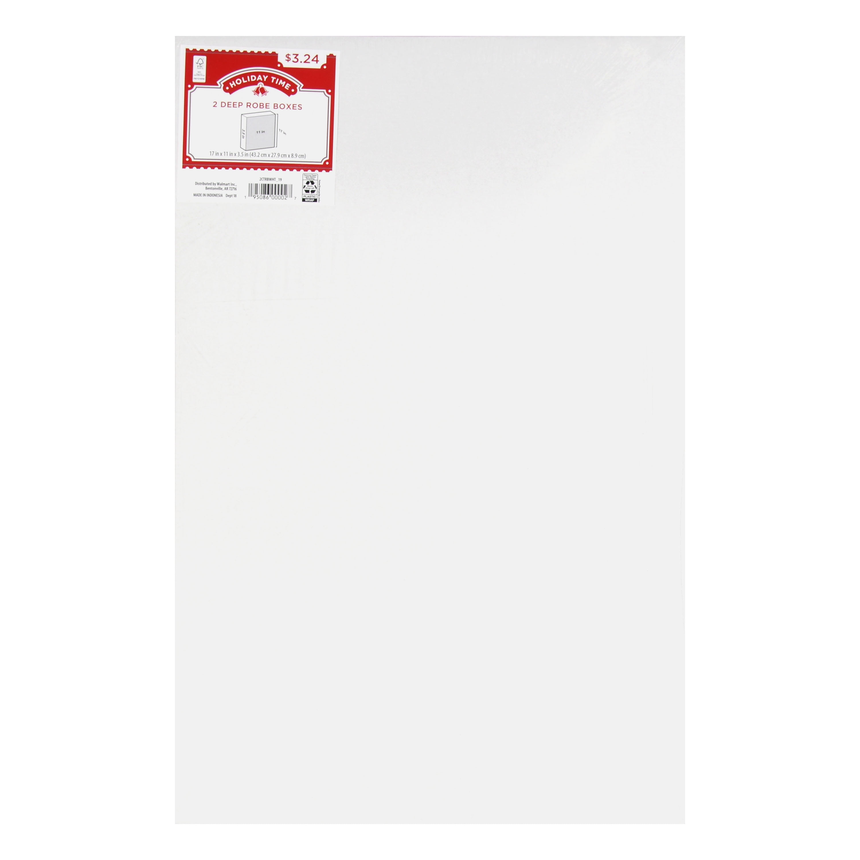 (4 pack) Holiday Time White Paper Deep Robe Gift Boxes, 2 Count (17" x ...