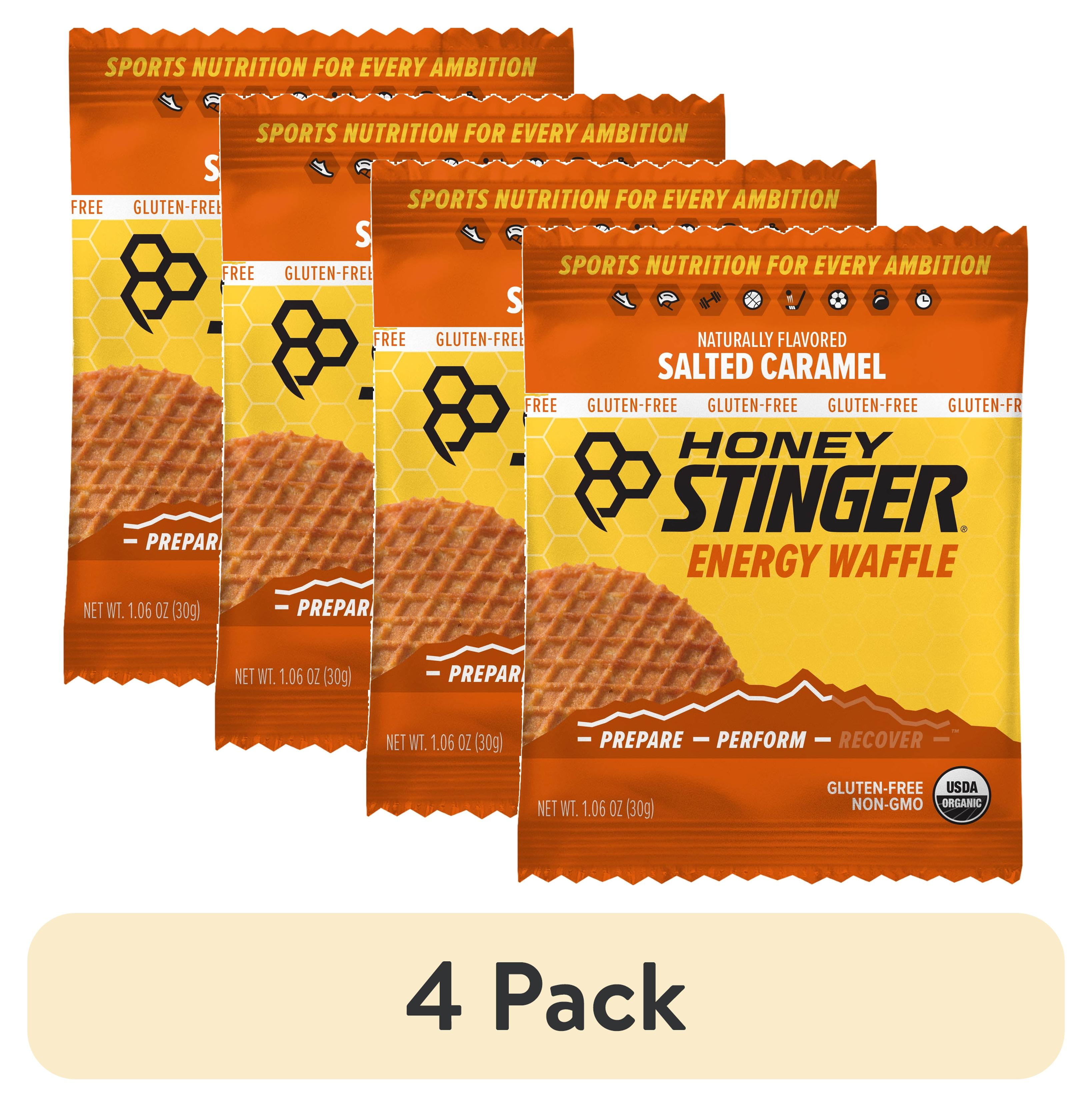 (4 pack) Honey Stinger Organic Gluten-Free Energy Waffle Snack, Salted ...