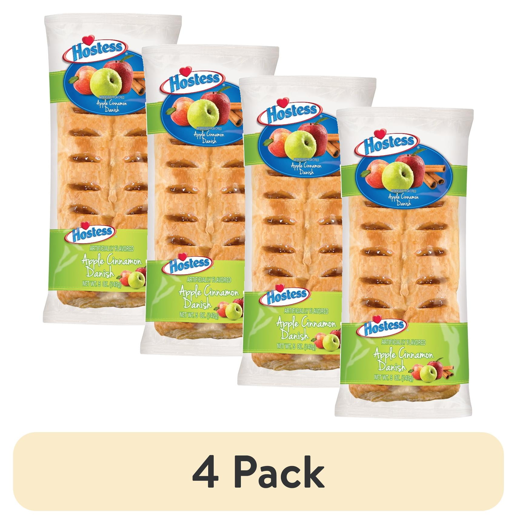 (4 pack) Hostess Apple Cinnamon Danish, Single Serve, 5 oz. Bag ...