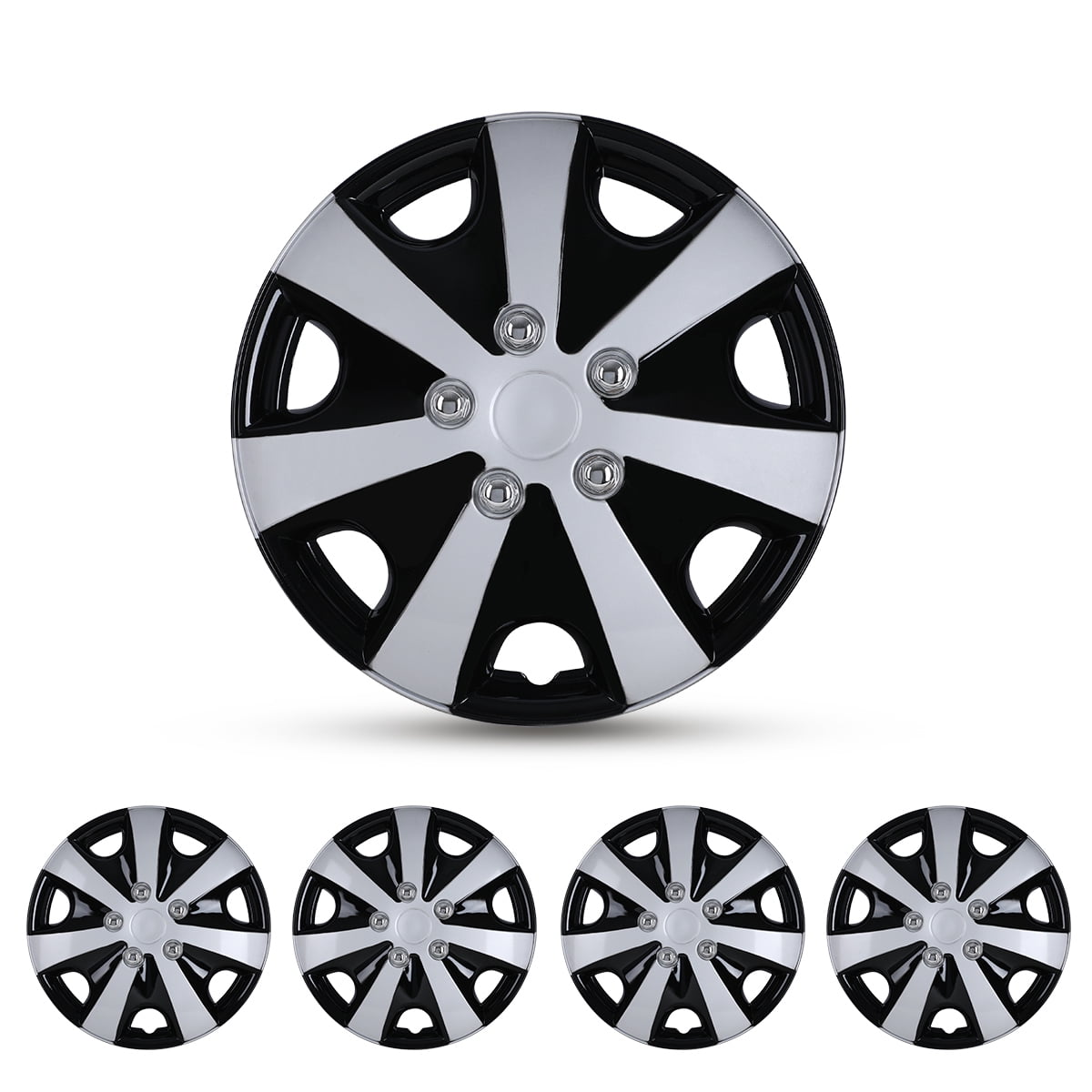 (4 pack) Hubcap Wheel Cover Replacement 15" Hub Caps Universal Wheel ...