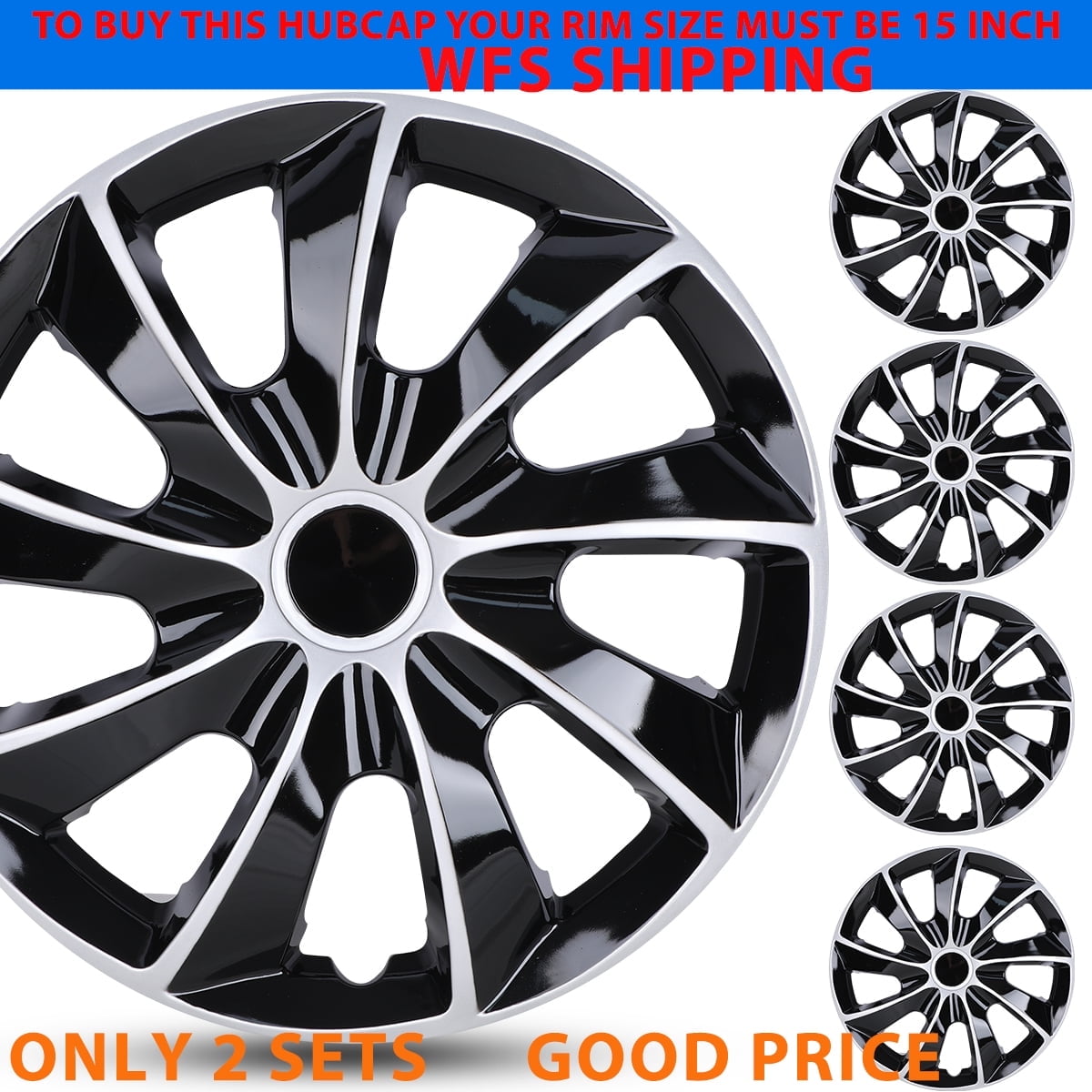 (4 Pack) 15 inch Wheel Rim Covers Fit R15 Tire,PP Material,Steel Rim ...