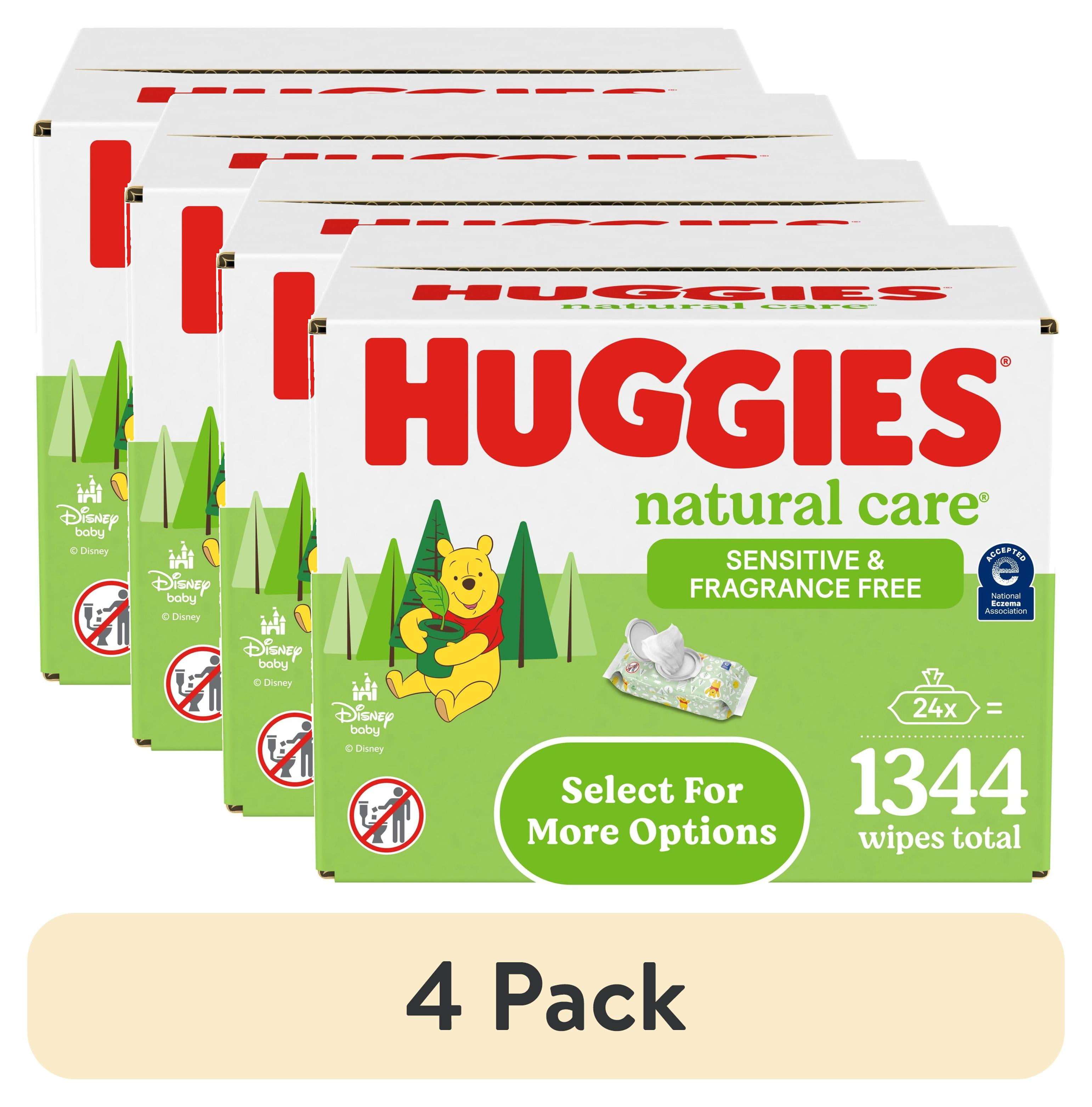(4 pack) Huggies Natural Care Sensitive Baby Wipes, Unscented, 24 Packs ...