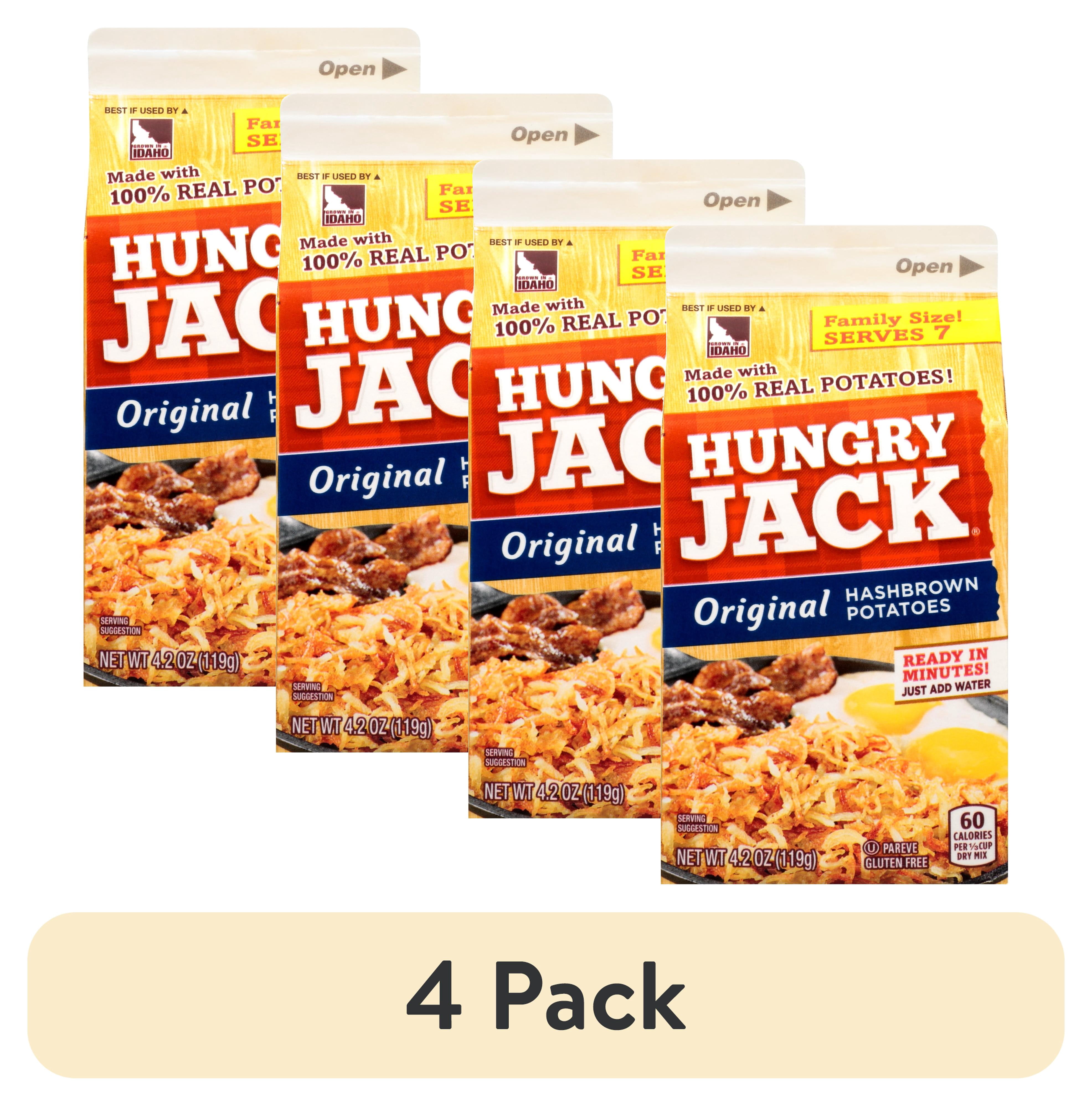 (4 pack) Hungry Jack Hashbrown Potatoes, 4.2 oz pint carton - Walmart.com