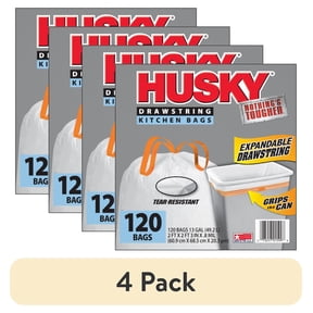 Husky 42 Gallon Contractor Clean-Up Bags, 3-Mil Thick, 50-Count, Heavy ...