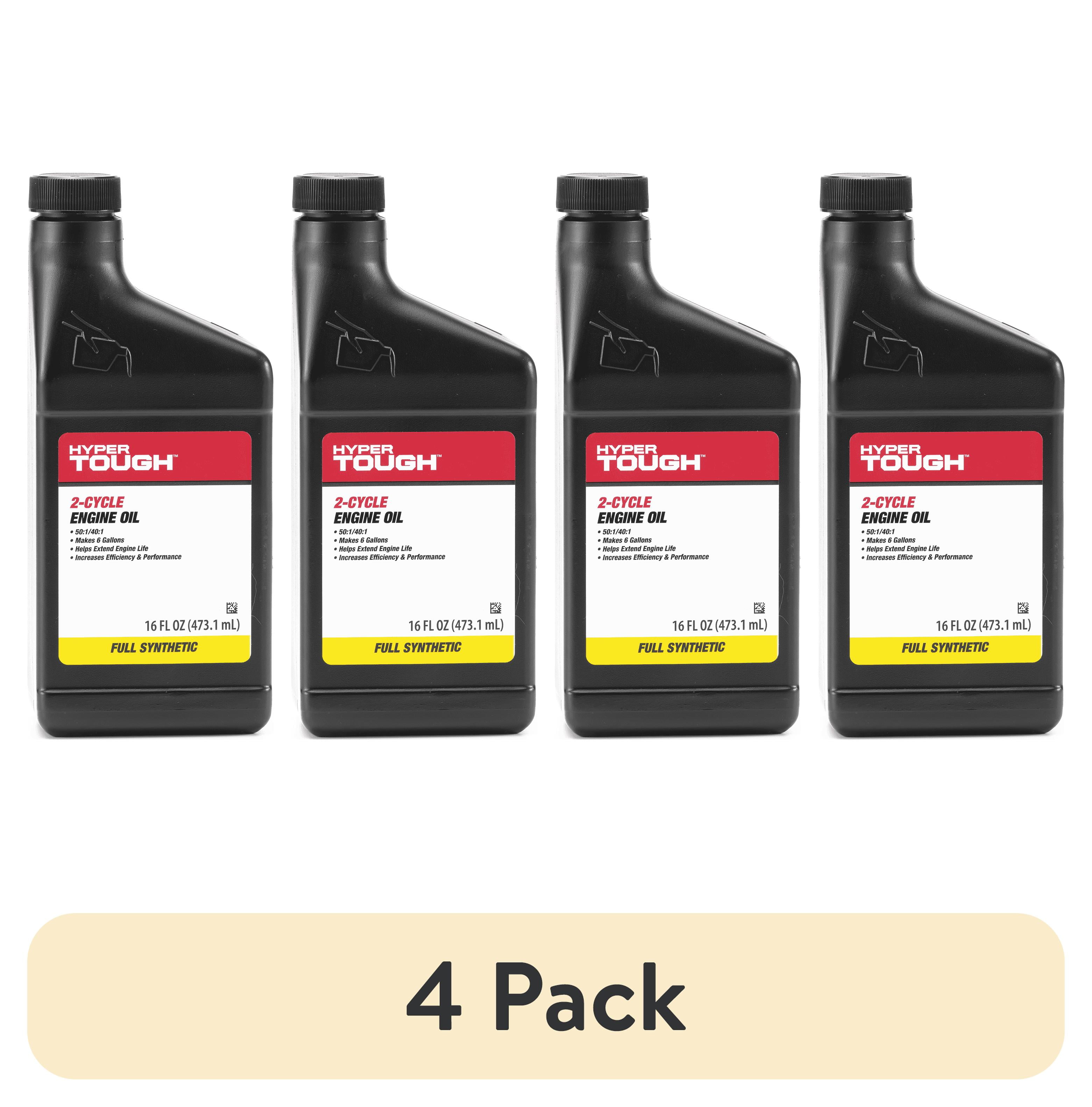 (4 pack) Hyper Tough 16oz Full Synthetic 2-Cycle Oil, Makes 6 Gallons ...