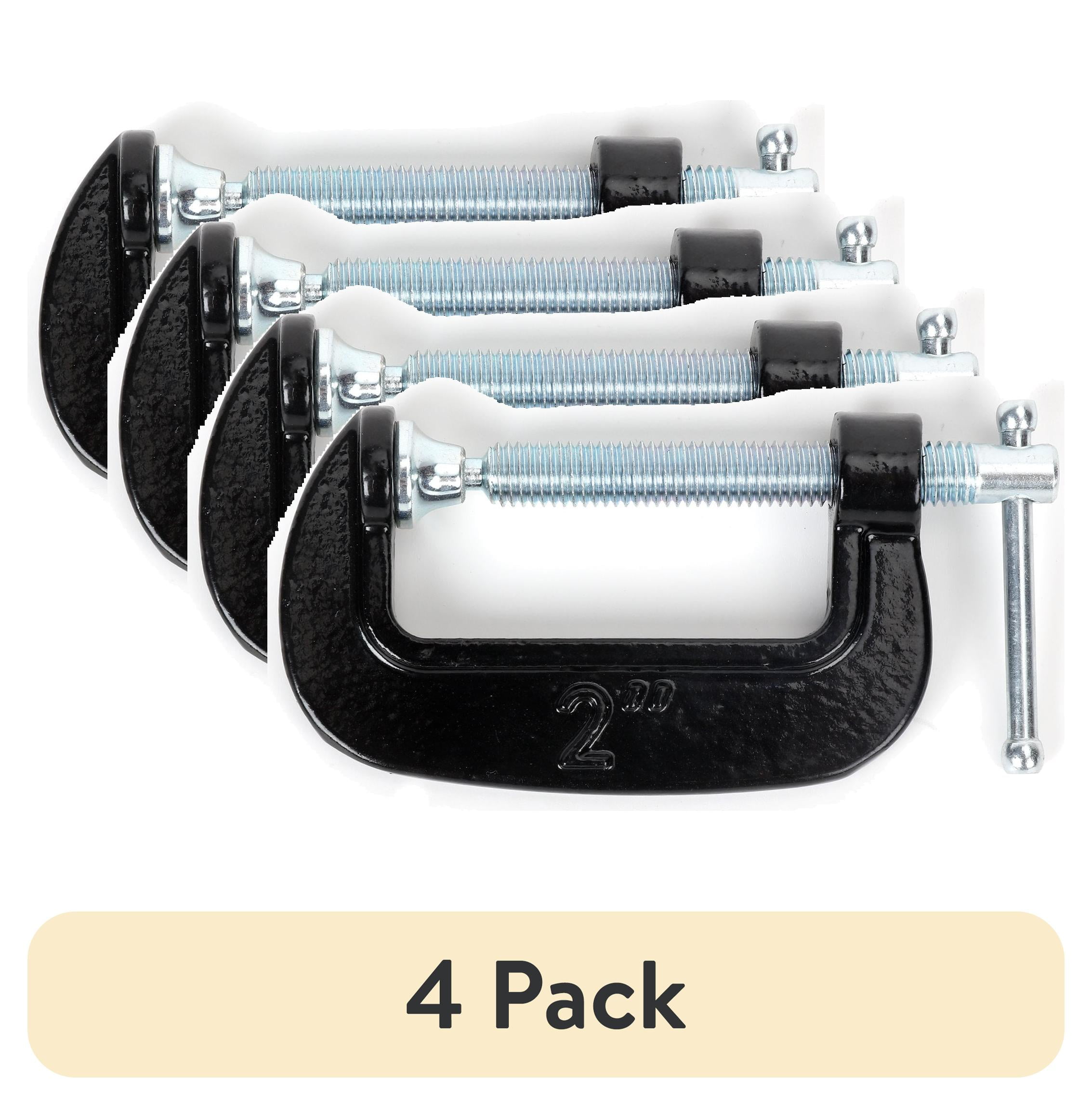(4 pack) Hyper Tough 2 inch C-Clamp, Cast Iron Construction - Walmart.com