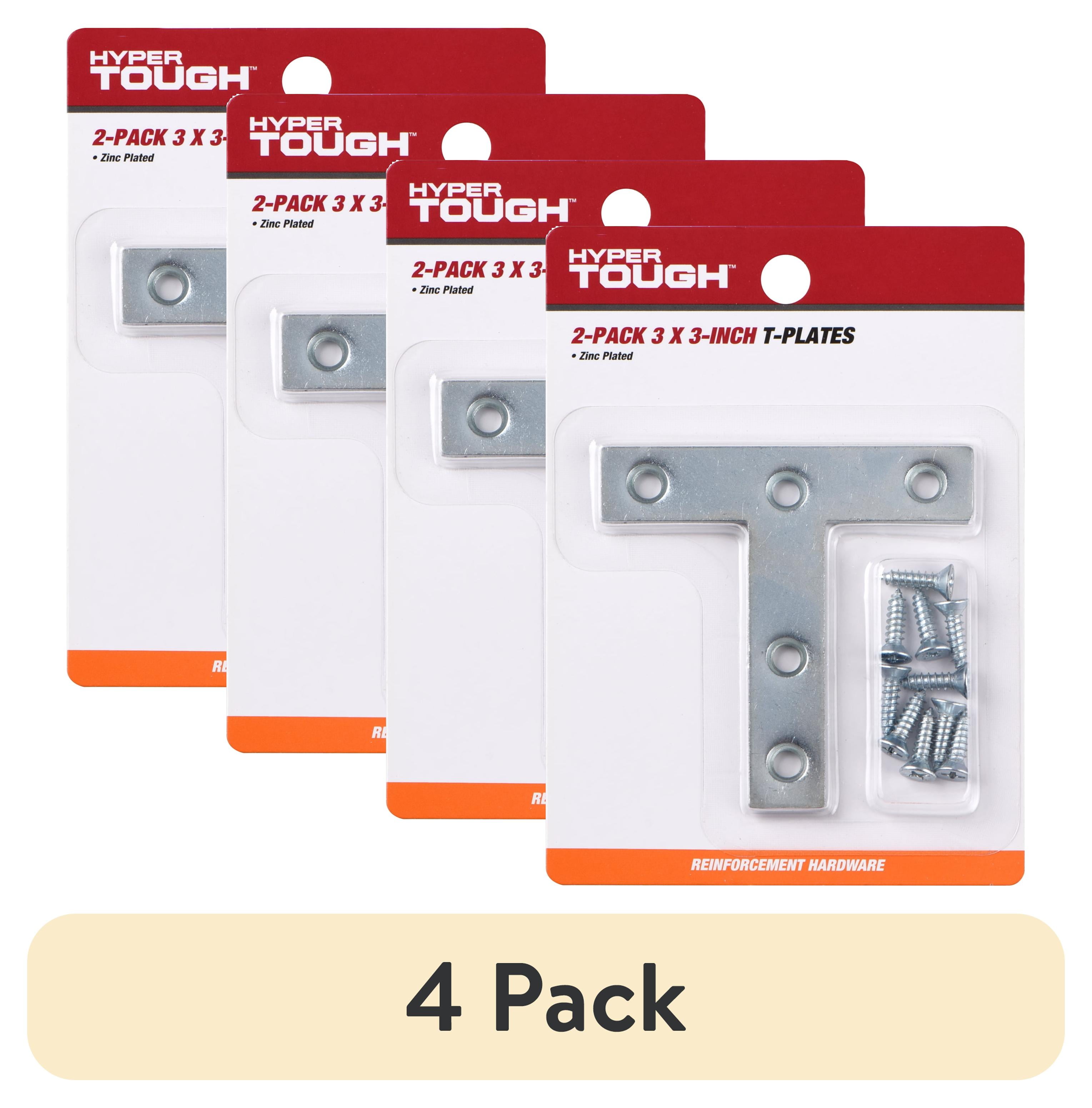 (4 pack) Hyper Tough 3 in. x 3 in. Tee Plate, Zinc Plated (2 Pack) - Walmart.com