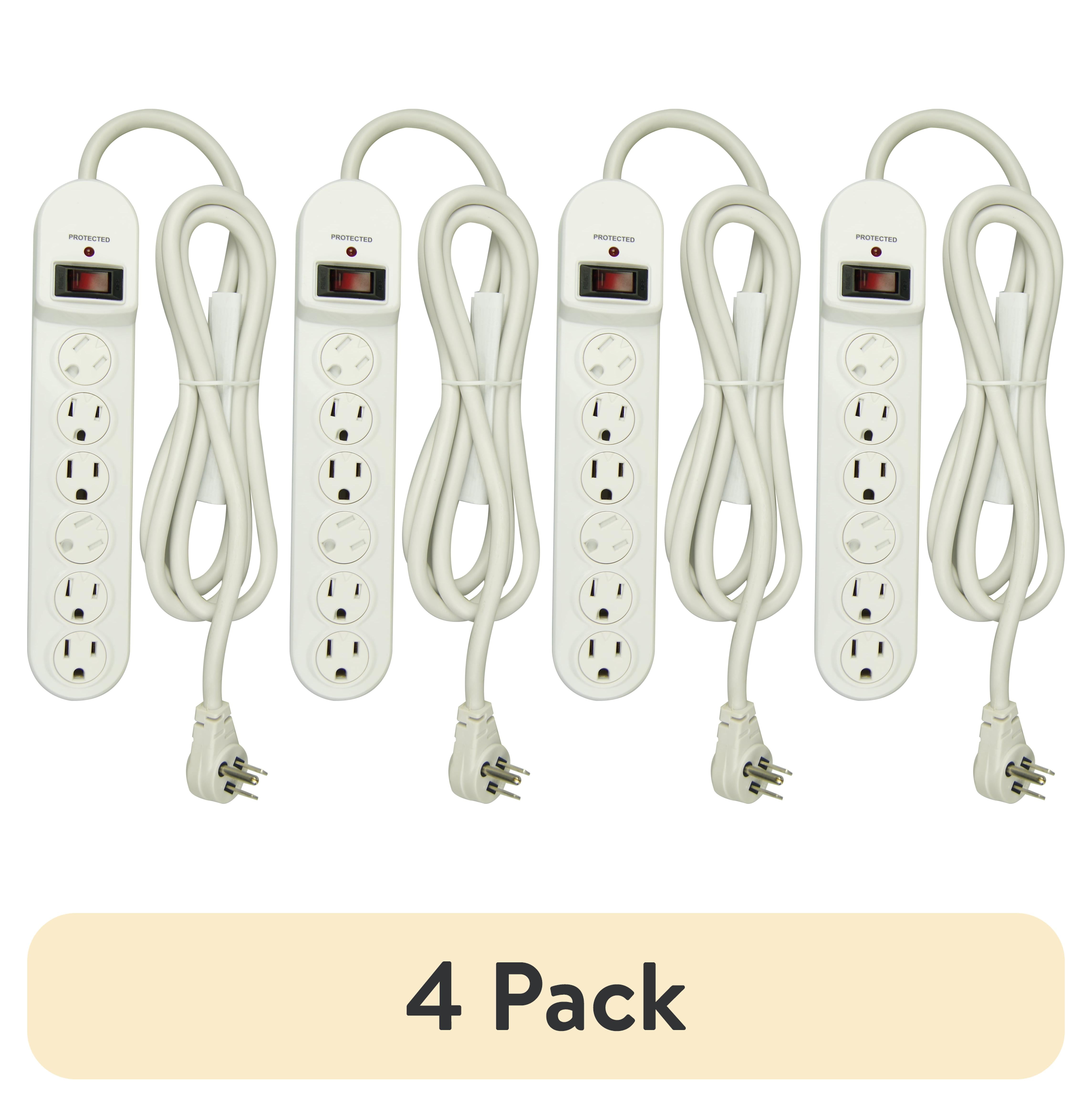 (4 pack) Hyper Tough 6-Outlet Surge Protector with 900-Joule Protection ...