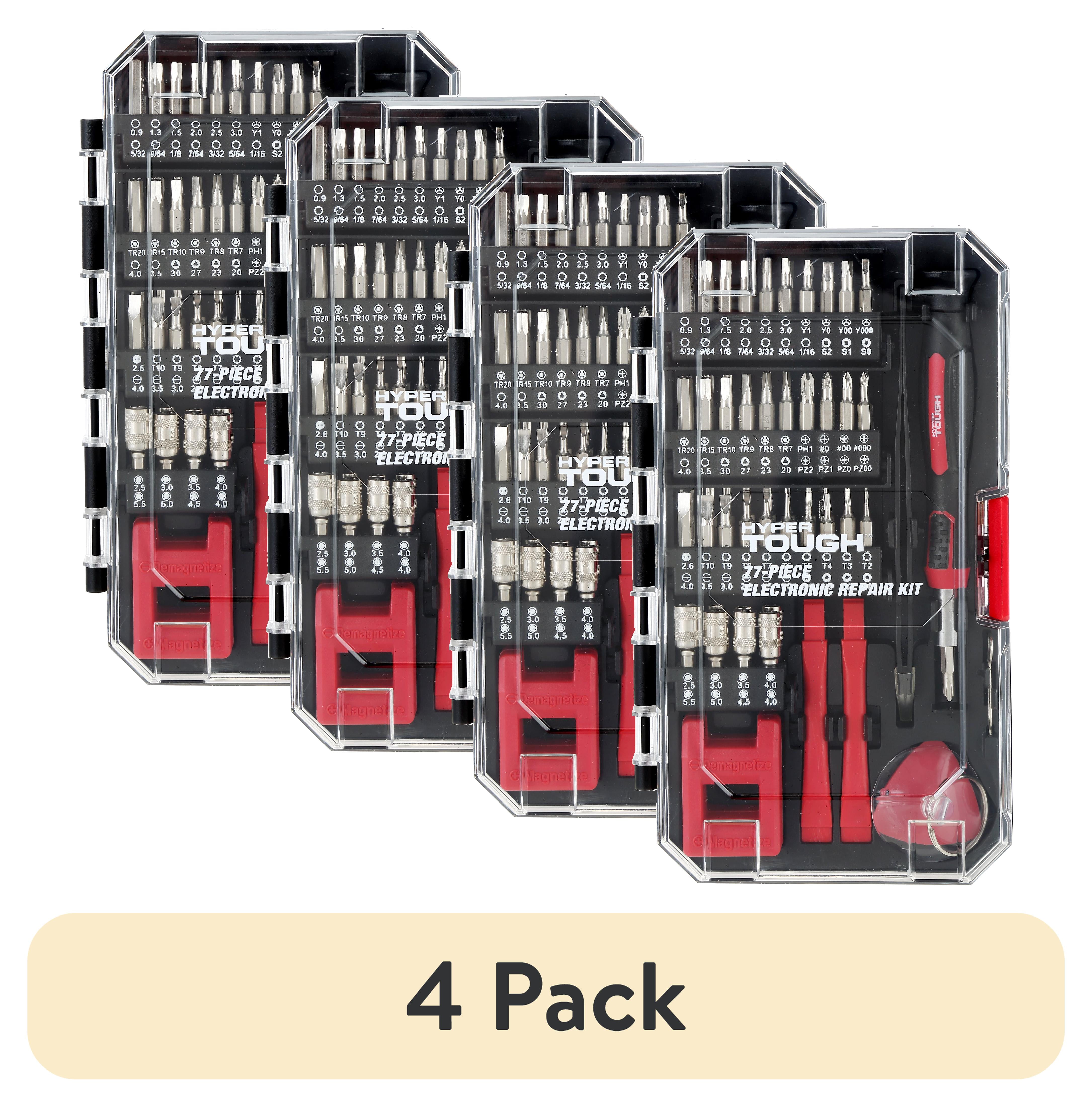 (4 pack) Hyper Tough 77 Piece Precision Tool Kit with Magnetic ...