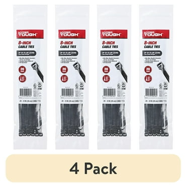 Hyper Tough Releasable 8-Inch Cable Ties Black 20 Count for Organizing ...
