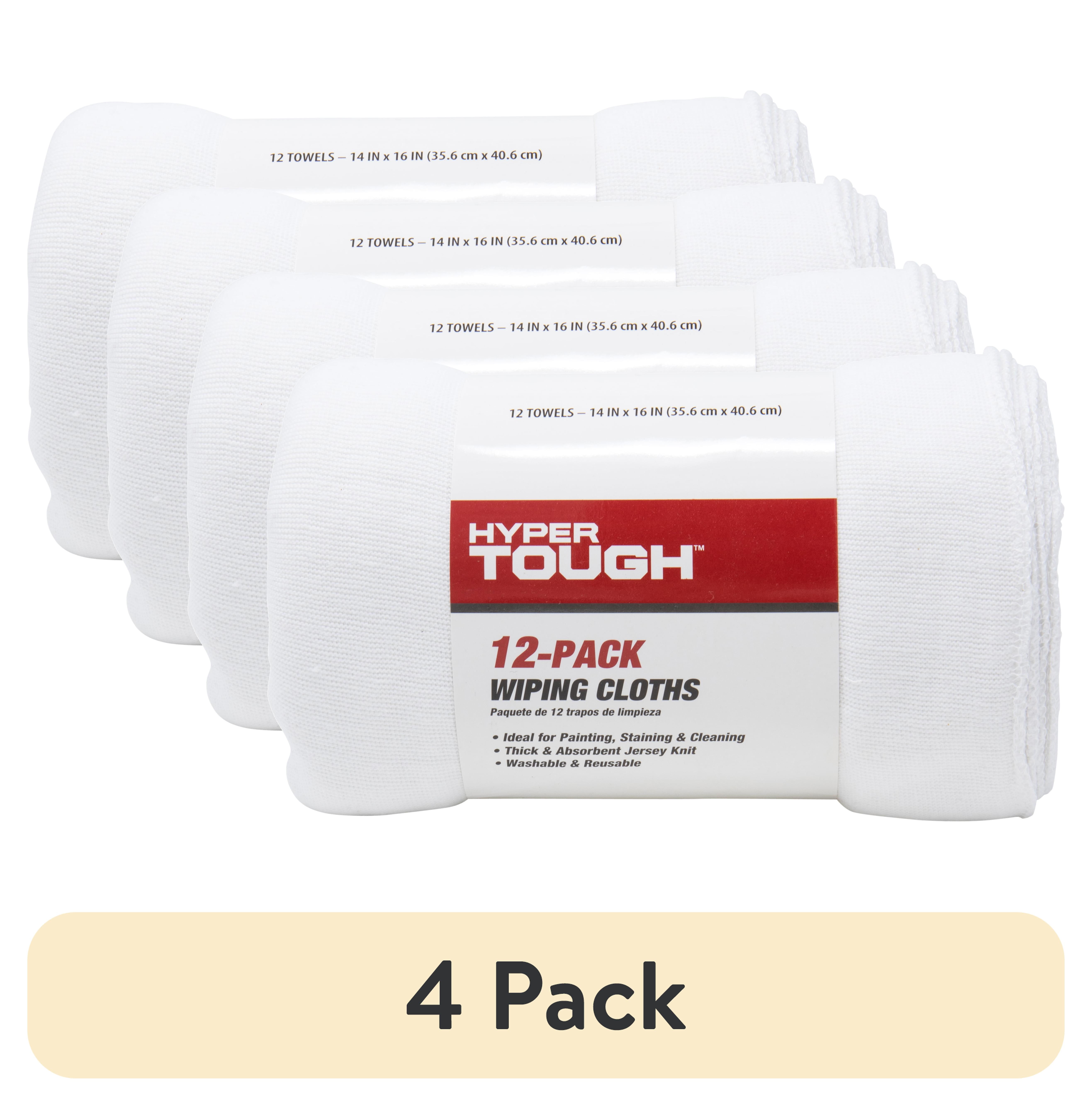 (4 pack) Hyper Tough All Purpose Cleaner Wiping Cloths 14" x 16", 12 ...