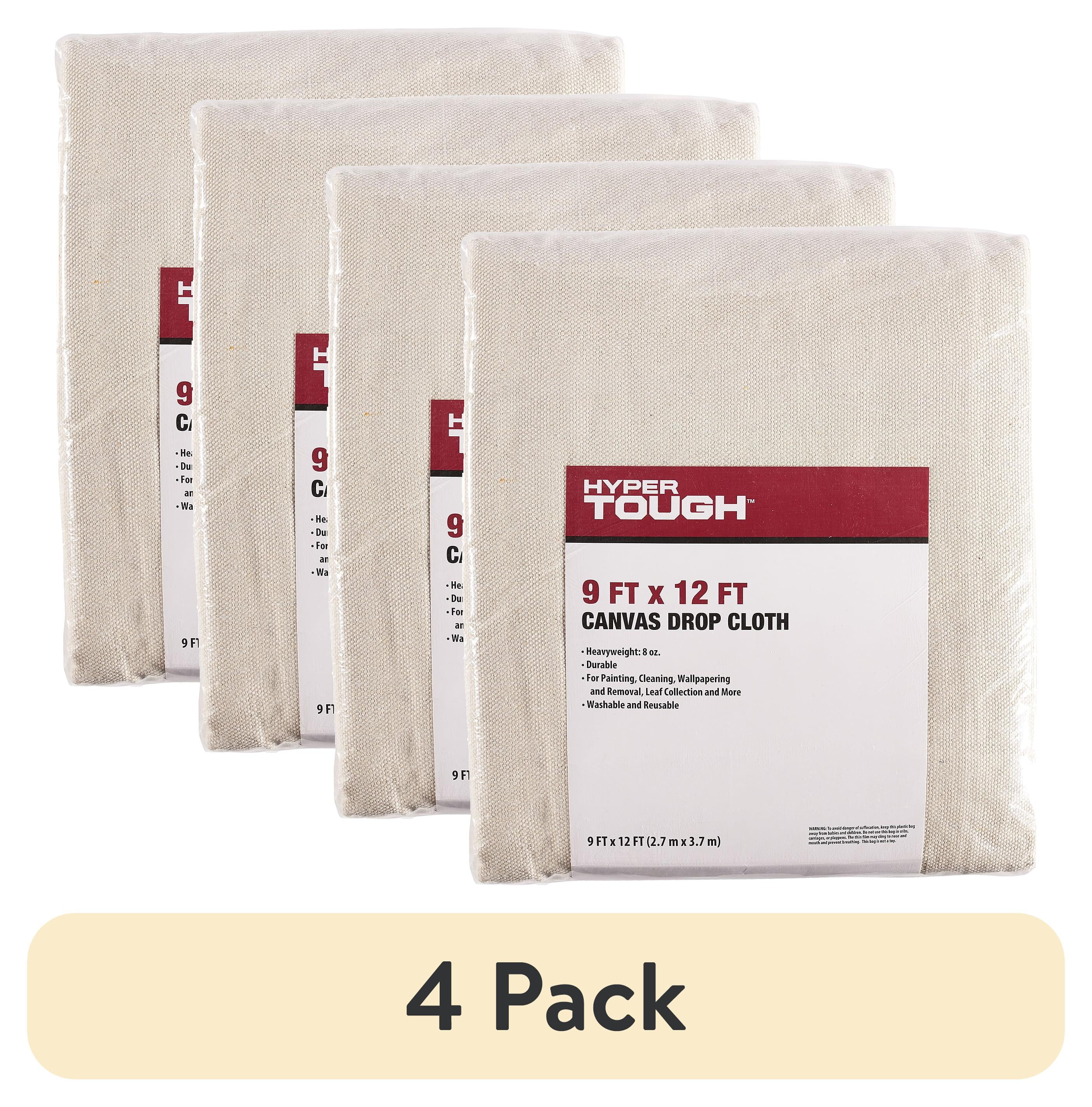 (4 pack) Hyper Tough Canvas Drop Cloth, 9' x 12' - Walmart.com